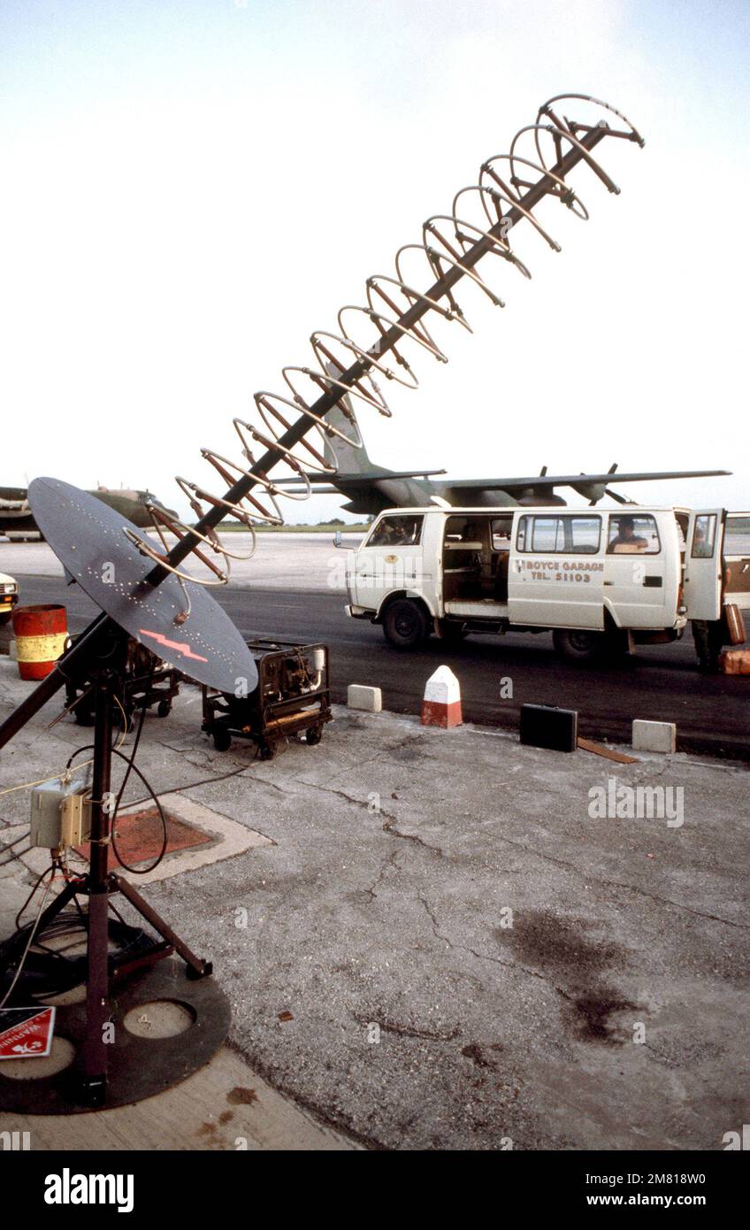 A US military antenna in use during the multi-service, multinational ...