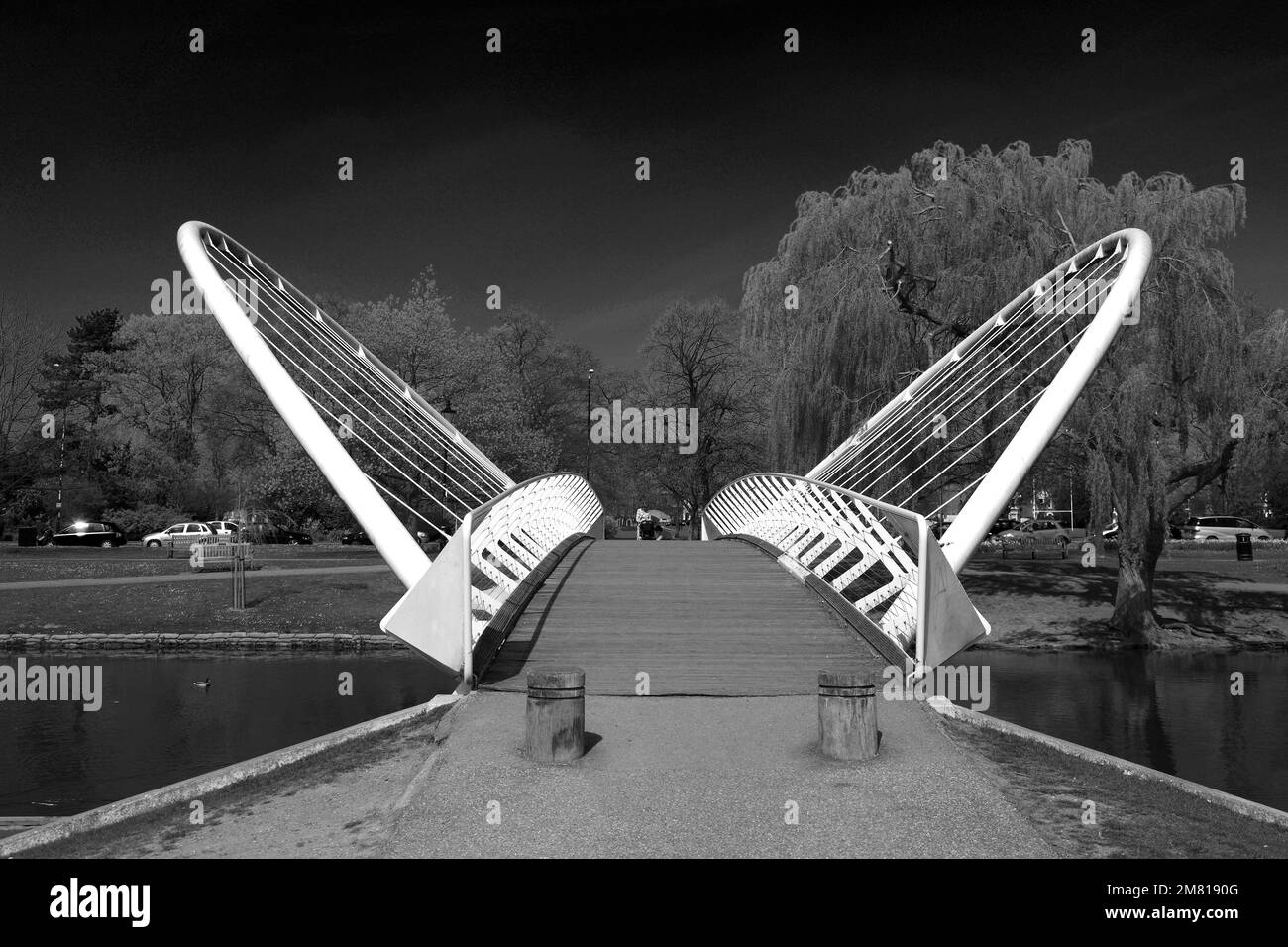 The Butterfly Bridge over the River Great Ouse, Bedford town ...