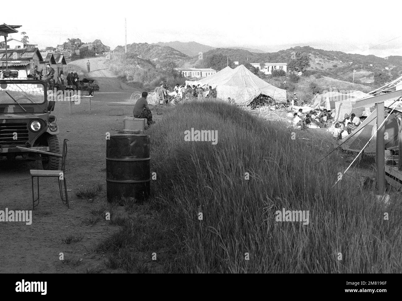 The detention compound for Cuban nationals captured during the ...