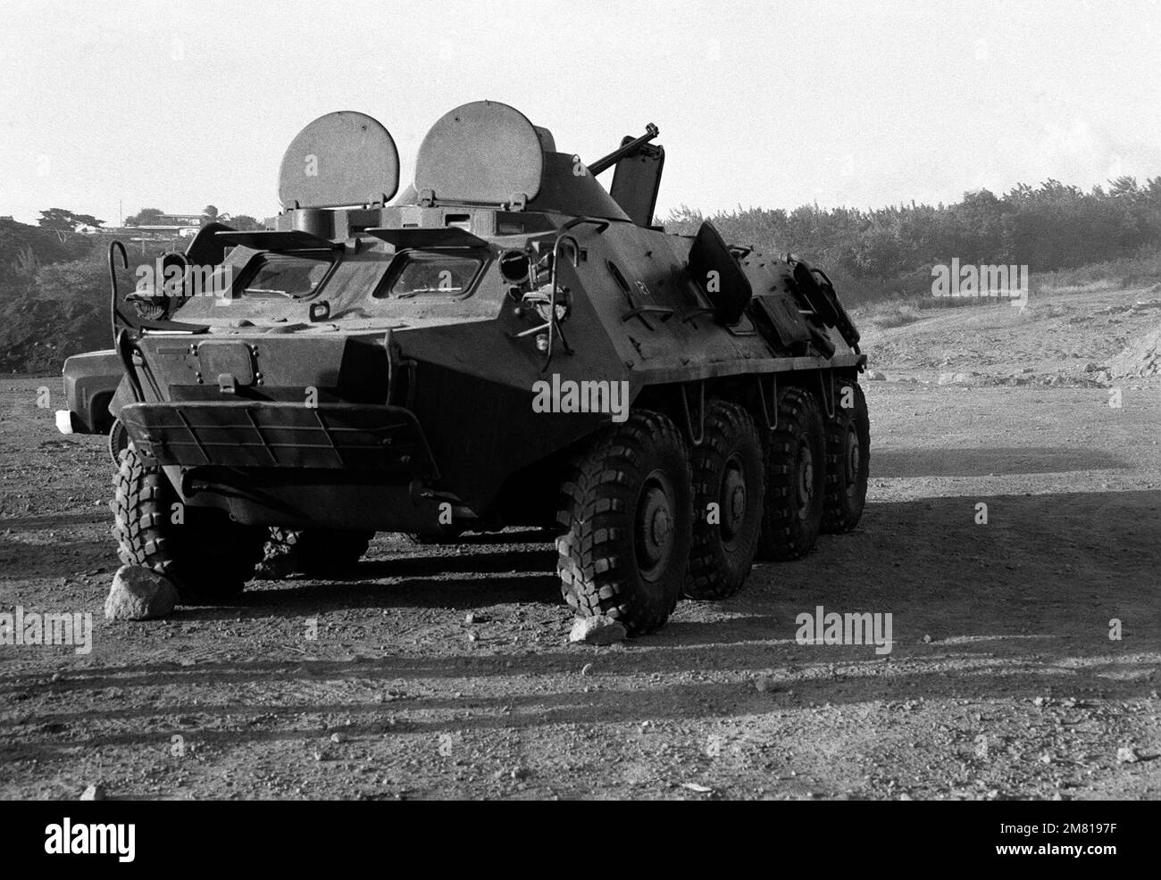 A front view of a Soviet-made BTR-60PB armored personnel carrier seized ...