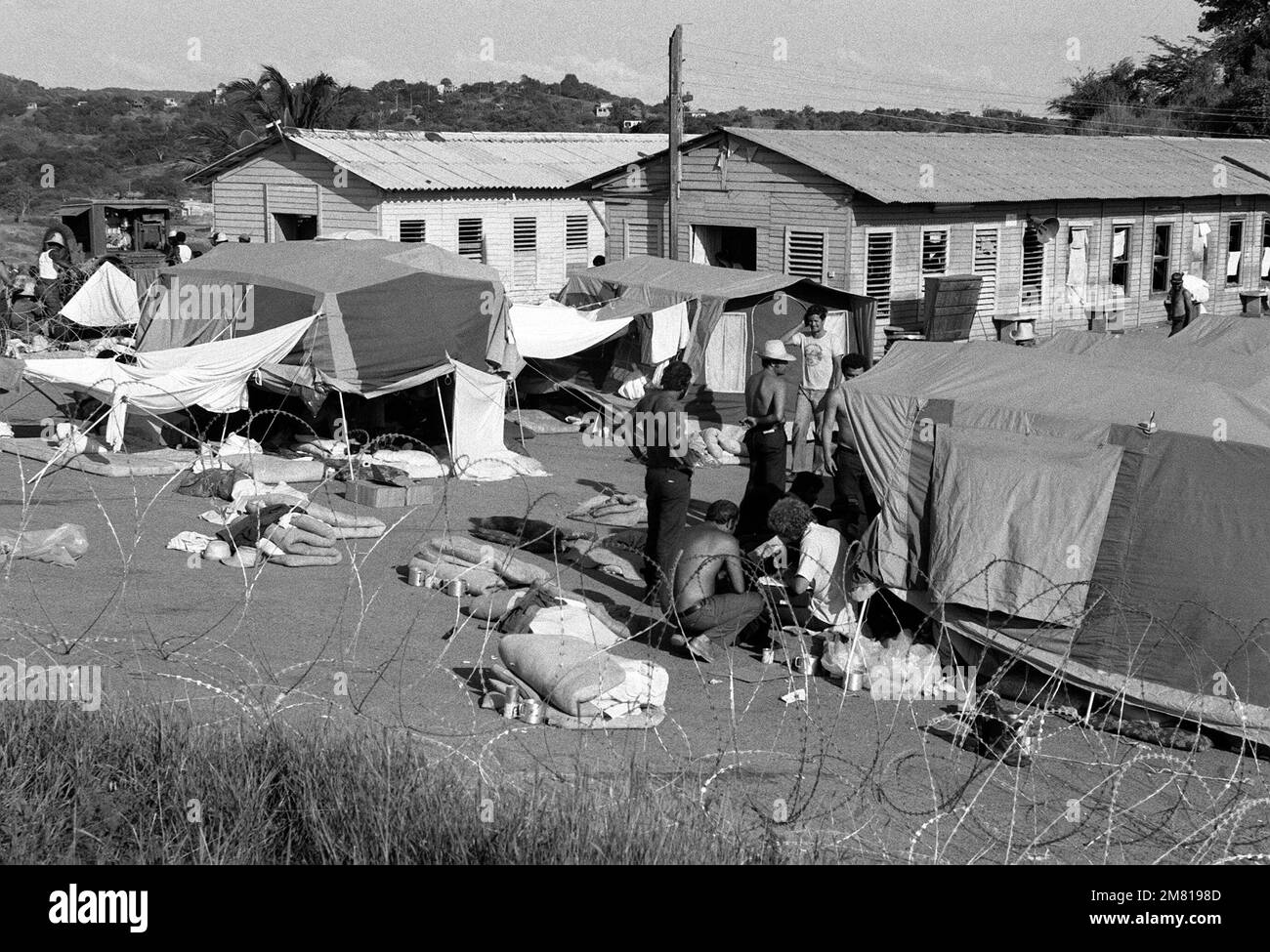 A detention compound for Cuban nationals captured during the ...