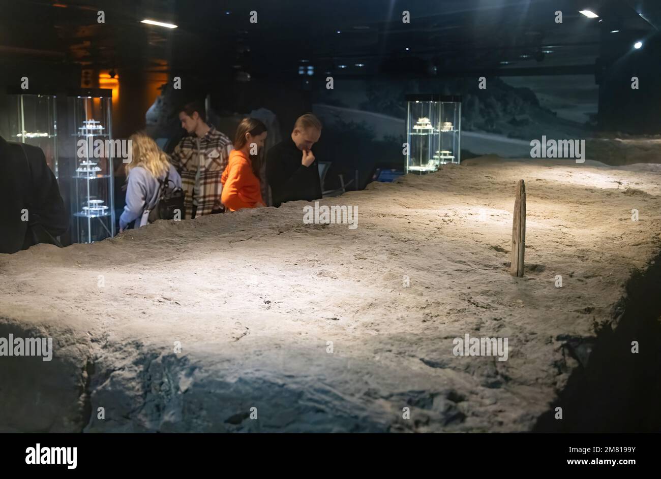 Visitors in the Rynek Underground, an Underground Museum of Medieval ...