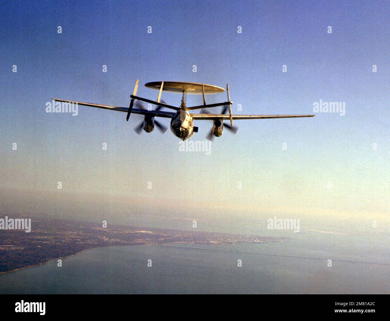 An air-to-air rear view of an Airborne Early Warning Squadron 78 (VAW ...