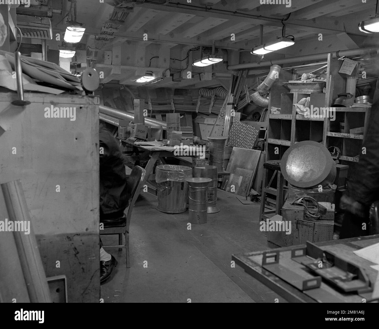 The tactical towed array sonar and bathythermograph room aboard the ...