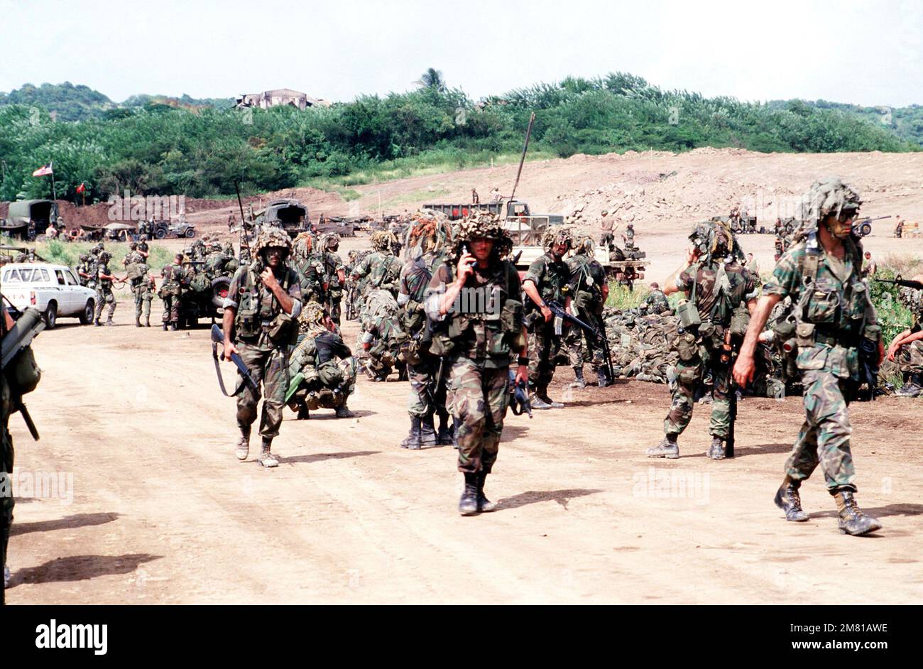 US military personnel involved in Operation URGENT FURY. Subject ...