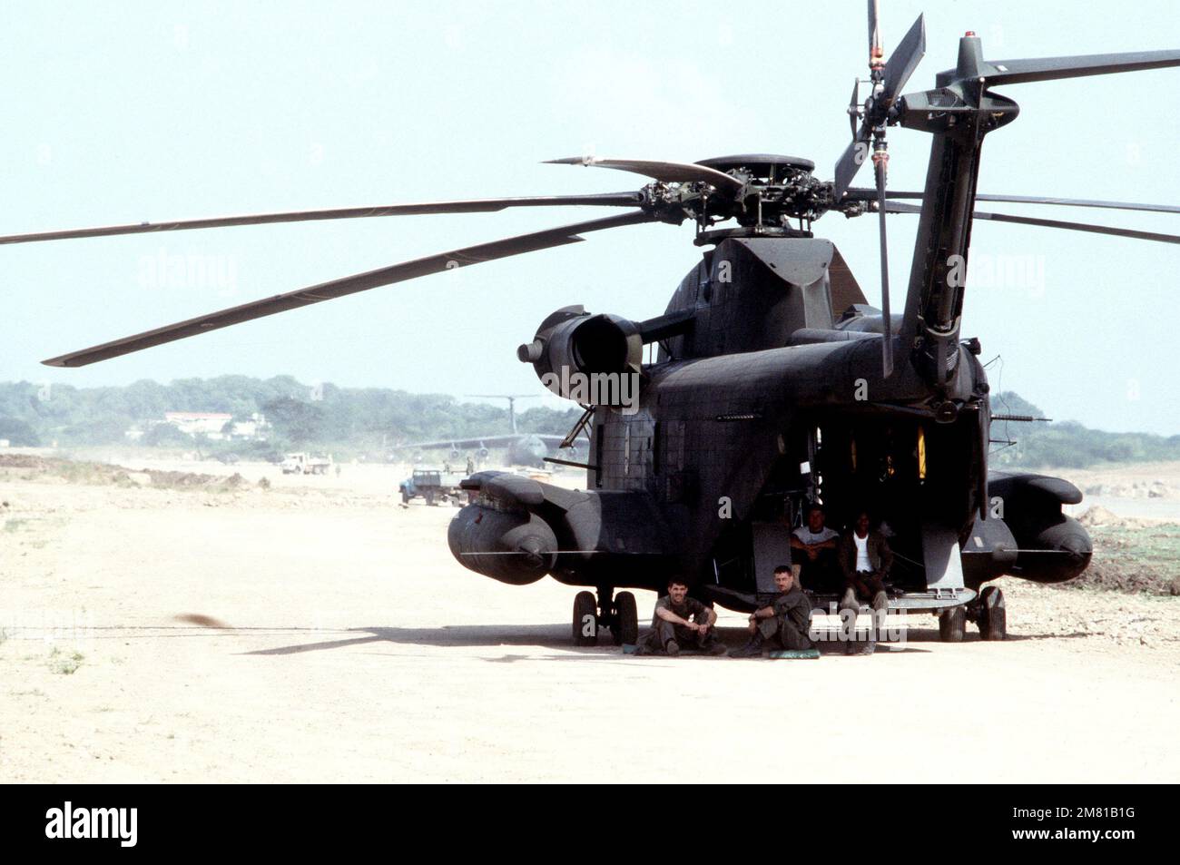 Rear view of a CH-53 Sea Stallion helicopter in use during Operation ...