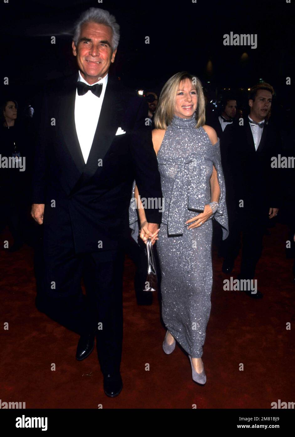 Barbra Streisand & James Brolin arriving at the Golden Globe Awards in ...