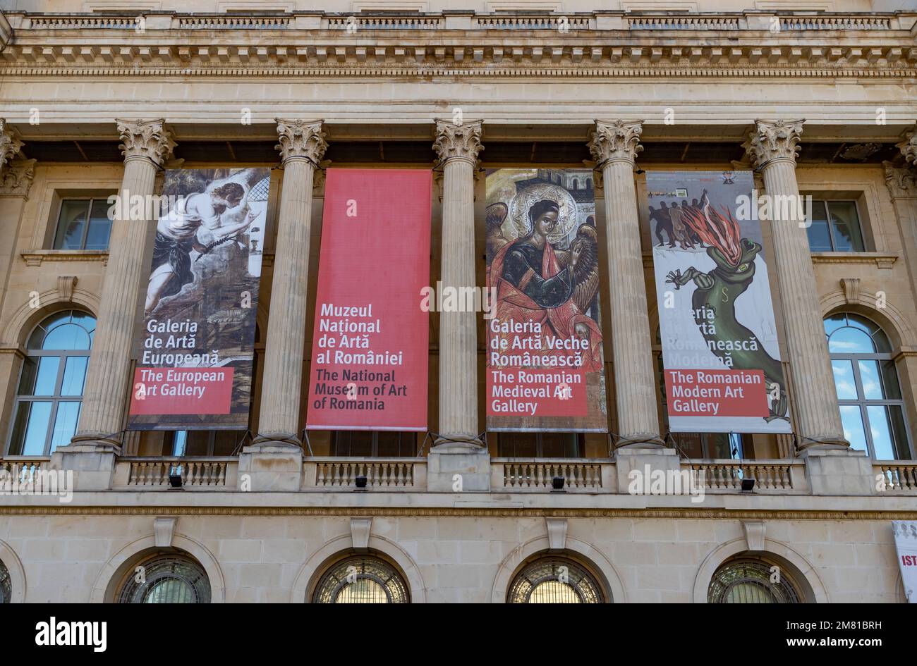A picture of the exhibition banners at the Romanian National Museum of ...