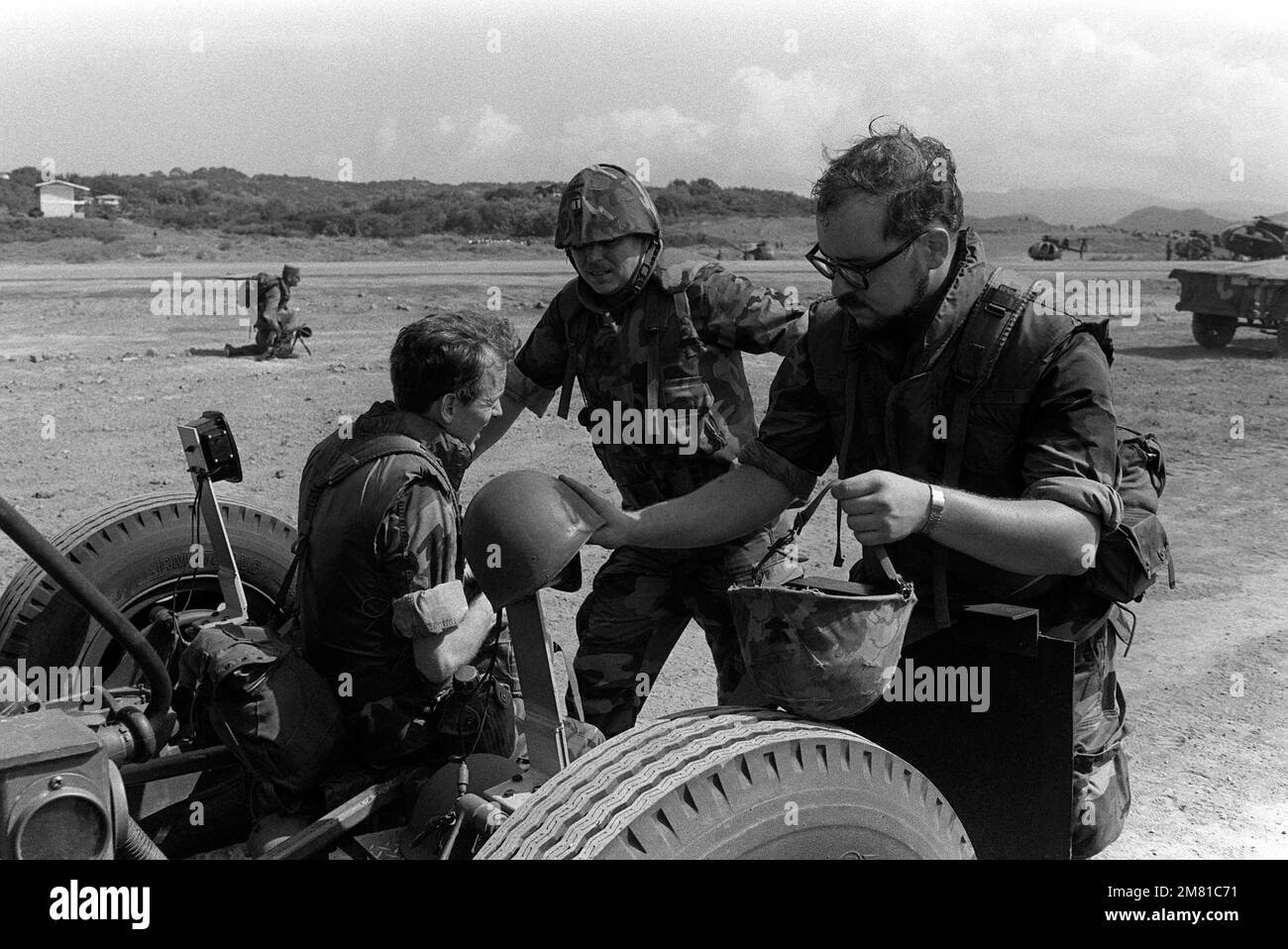 US military personnel take a break during their participation in ...