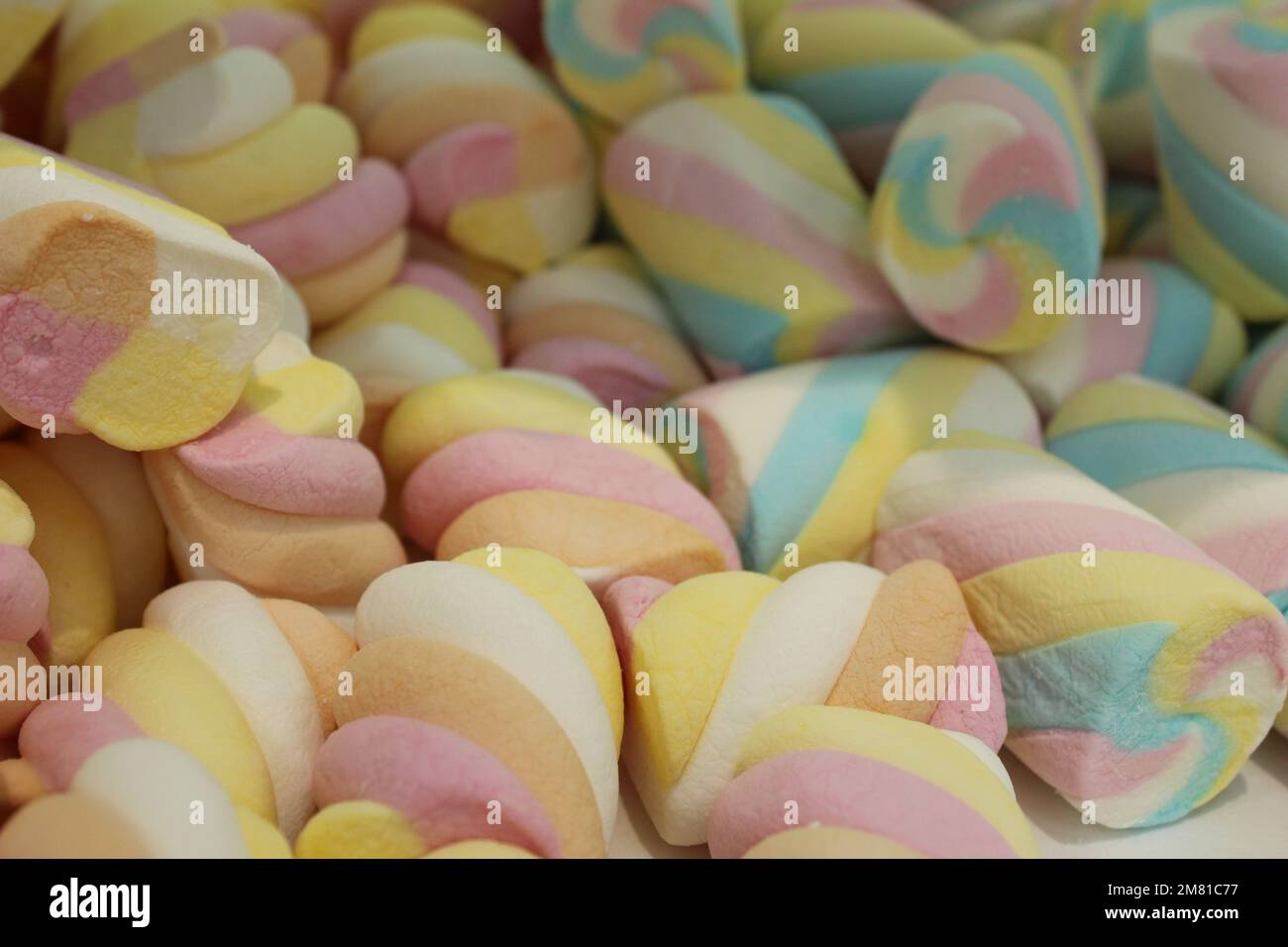 background food colored marshmallow marshmallows close-up. A day ...