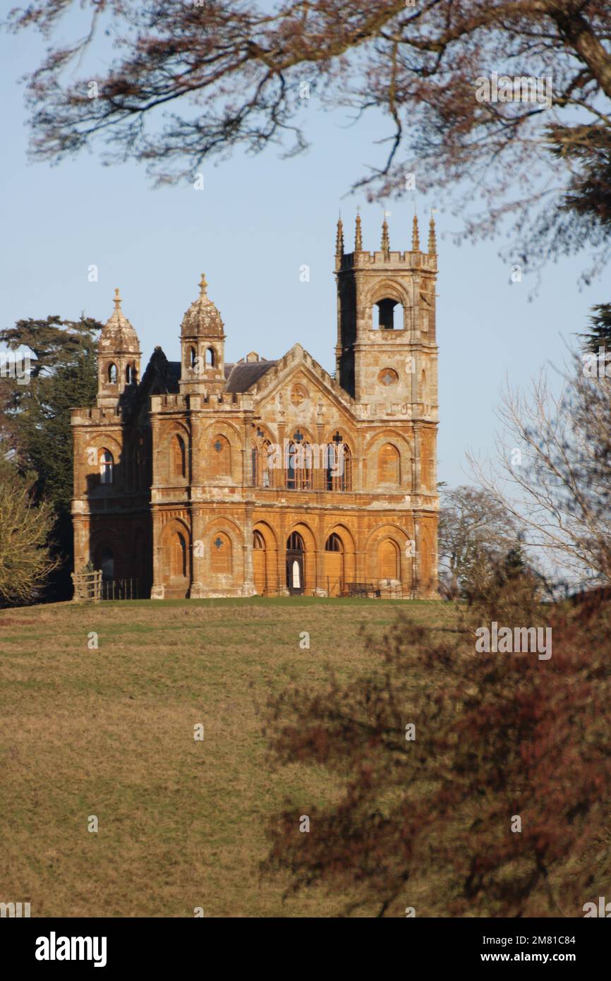 A beautiful shot of the Gothic Temple in Stowe, Buckingham, United ...