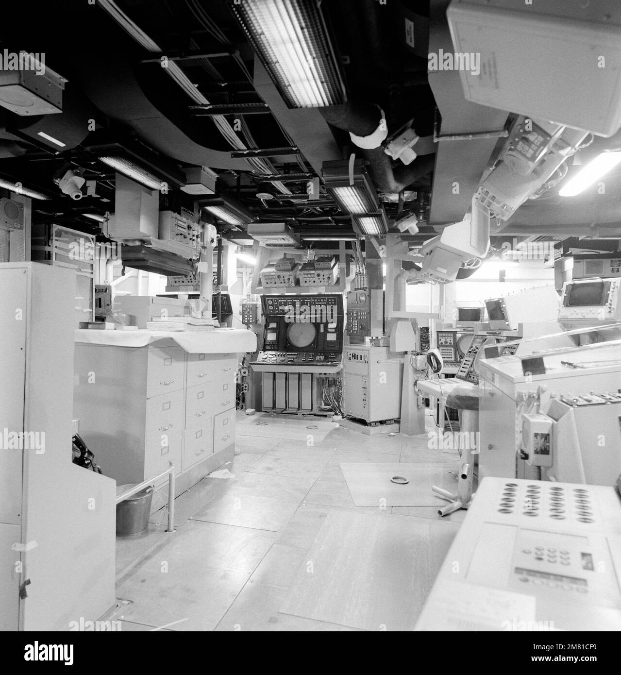 A view of the combat information center (CIC) room aboard the guided ...