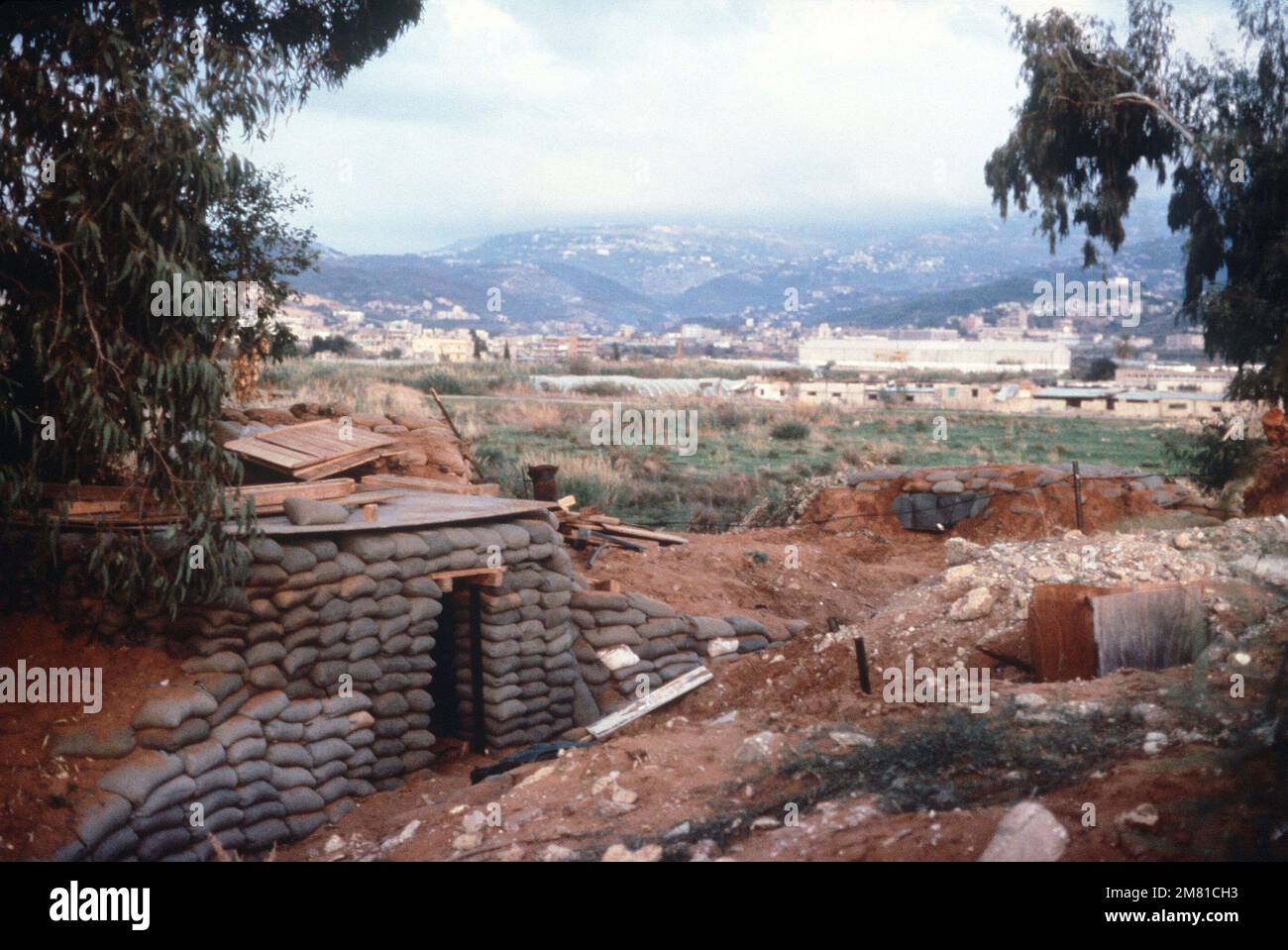 A view of Beirut from the command post bunker of Company G, 2nd ...