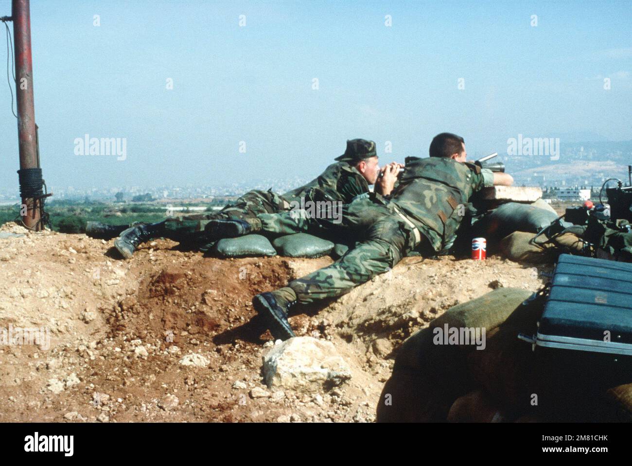 Marines at an observation/sniper post of Company B, 1ST Battalion, 8th ...