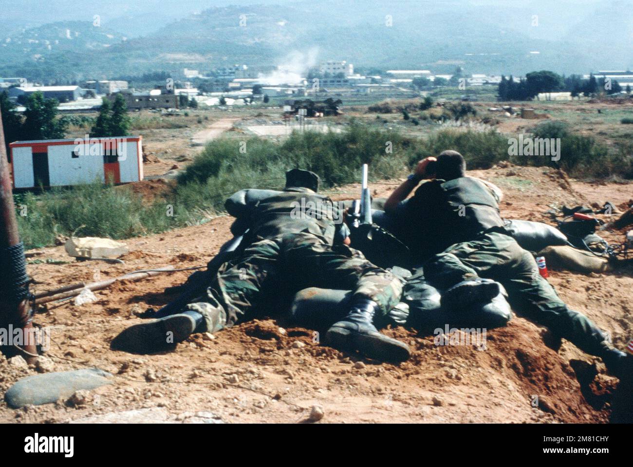 Marines at an observation/sniper post of Company B, 1ST Battalion, 8th ...