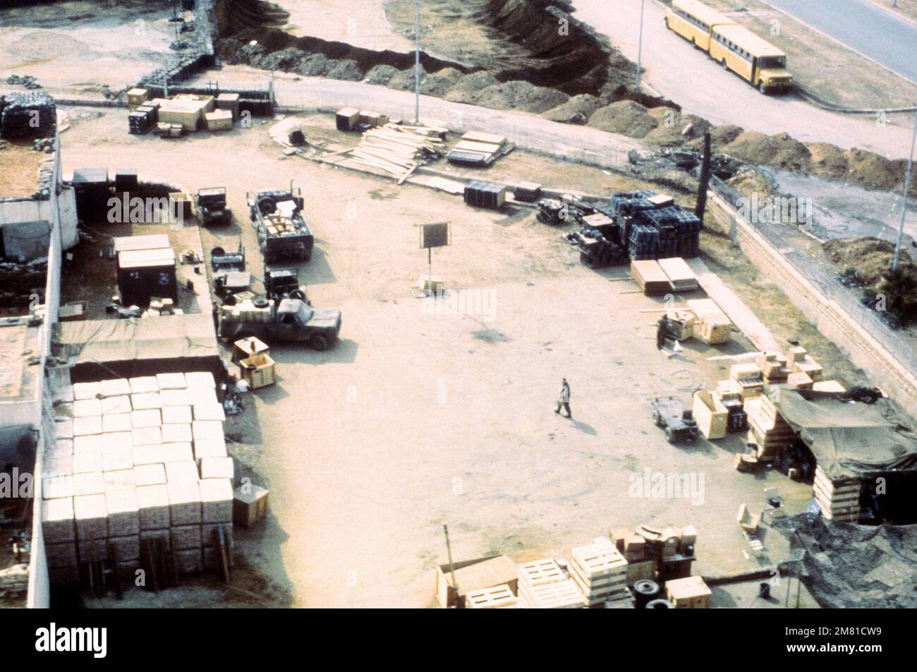 An aerial view of the 22nd Marine Service Support Group storage area in ...