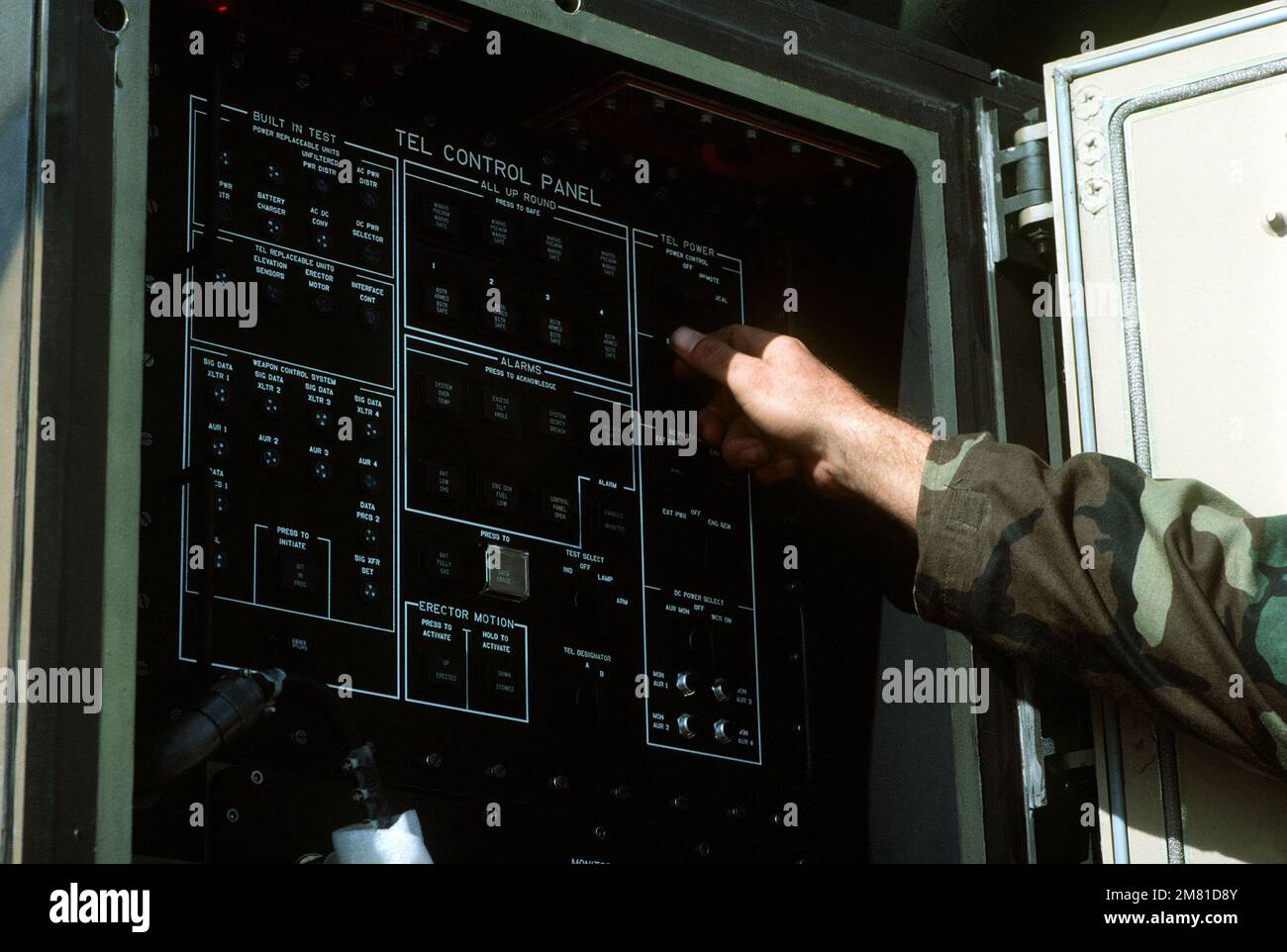 The Ground Launch Cruise Missile (GLCM) launcher control panel. The ...