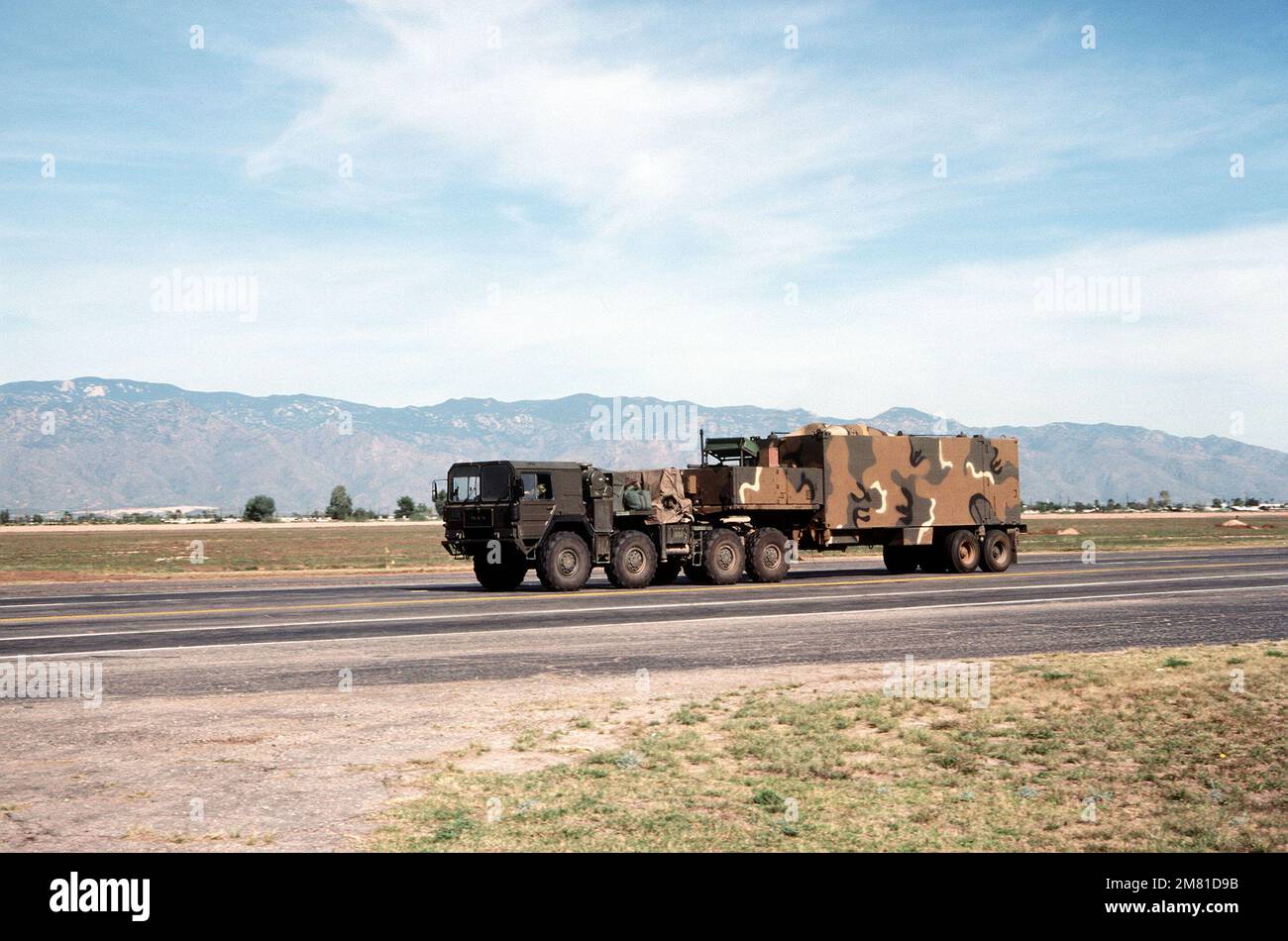 A left front view of a Ground Launch Cruise Missile (GLCM) launch ...