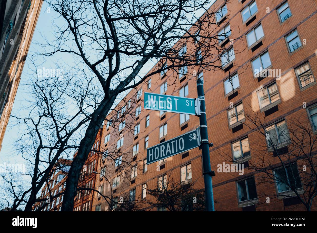 Street name signs on the corner of West and Horatio streets in ...