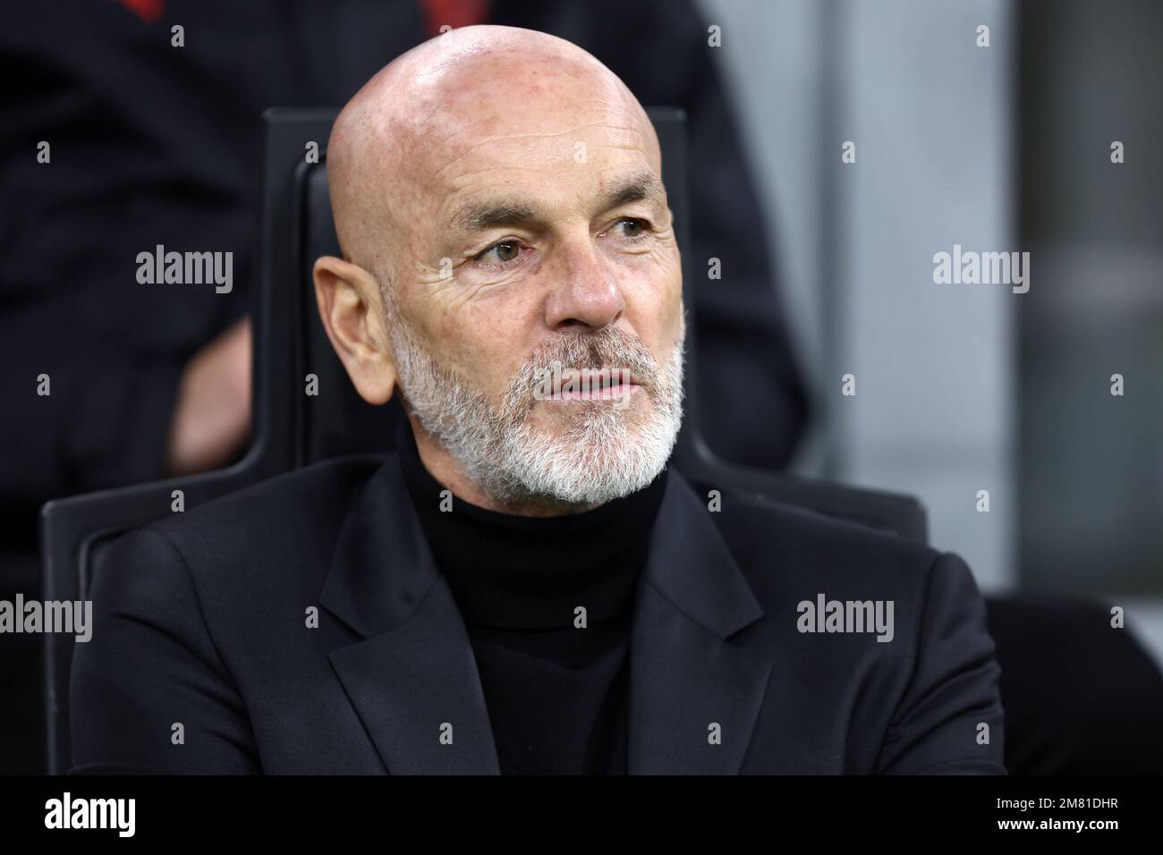 Stefano Pioli, head coach of Ac Milan looks on during the Coppa Italia ...