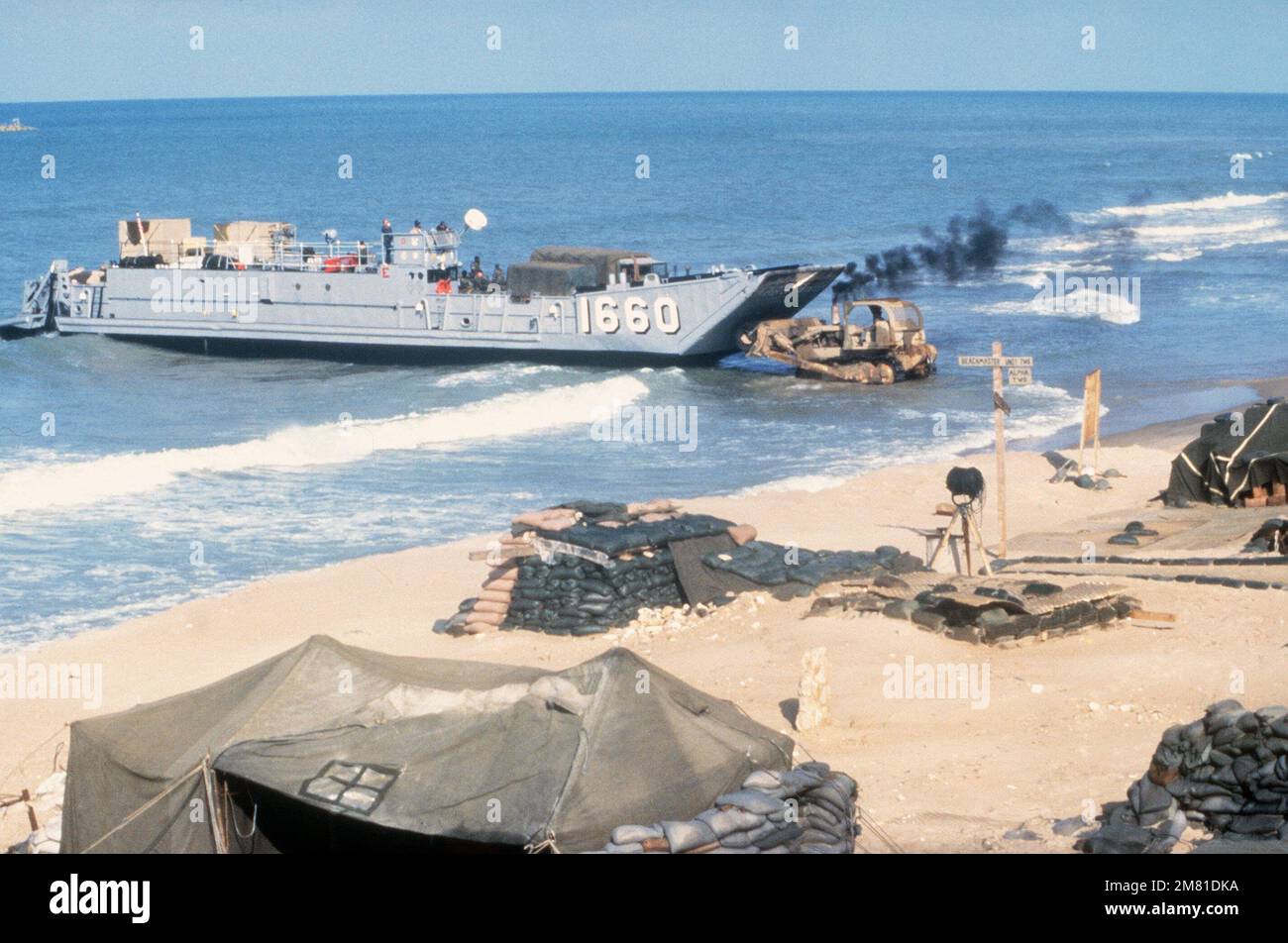 Utility landing craft 1660 (LCU 1660) is prepared for departure after ...