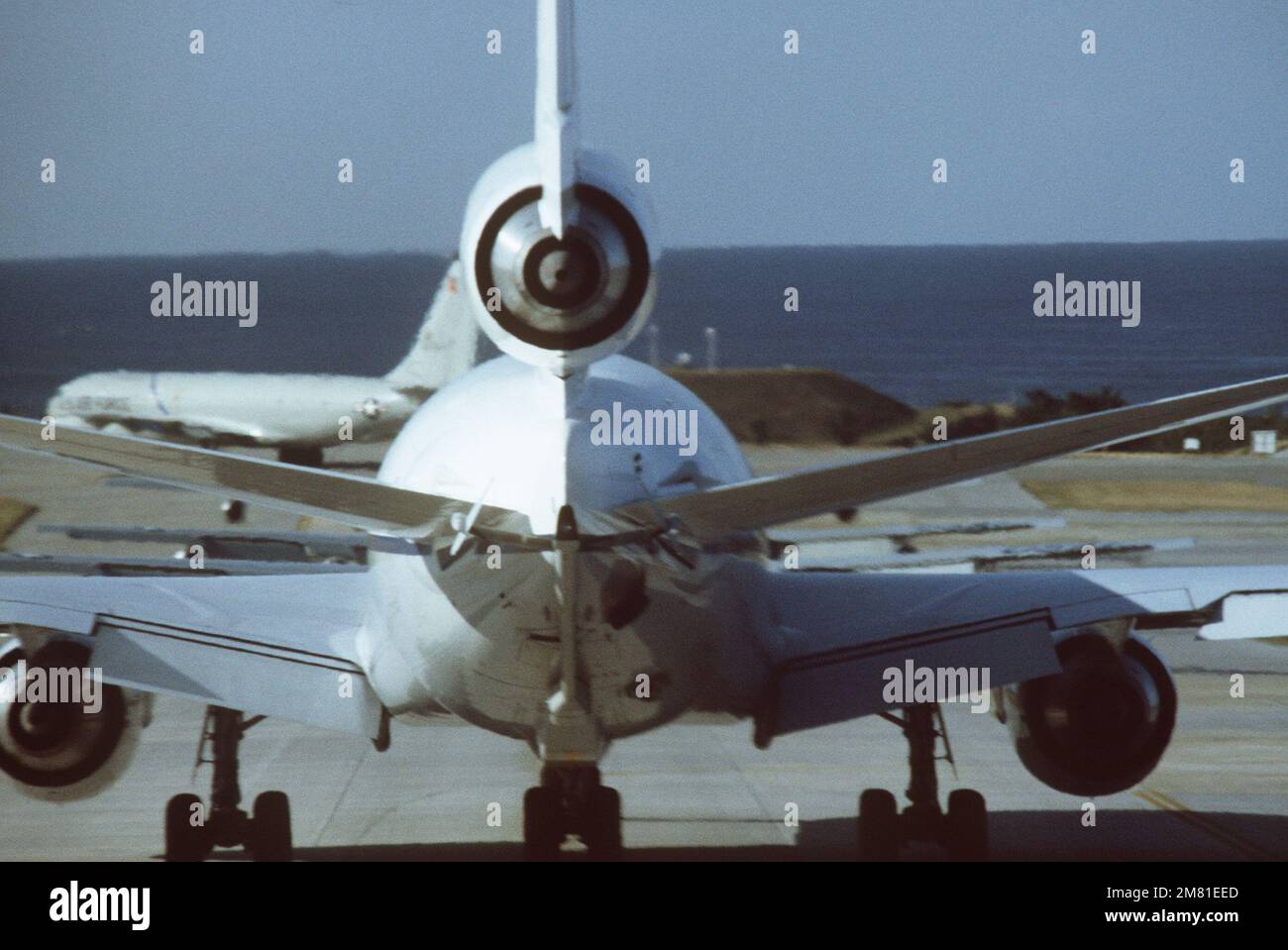 Rear view of a KC-10 Extender aircraft from the 909th Air Refueling ...