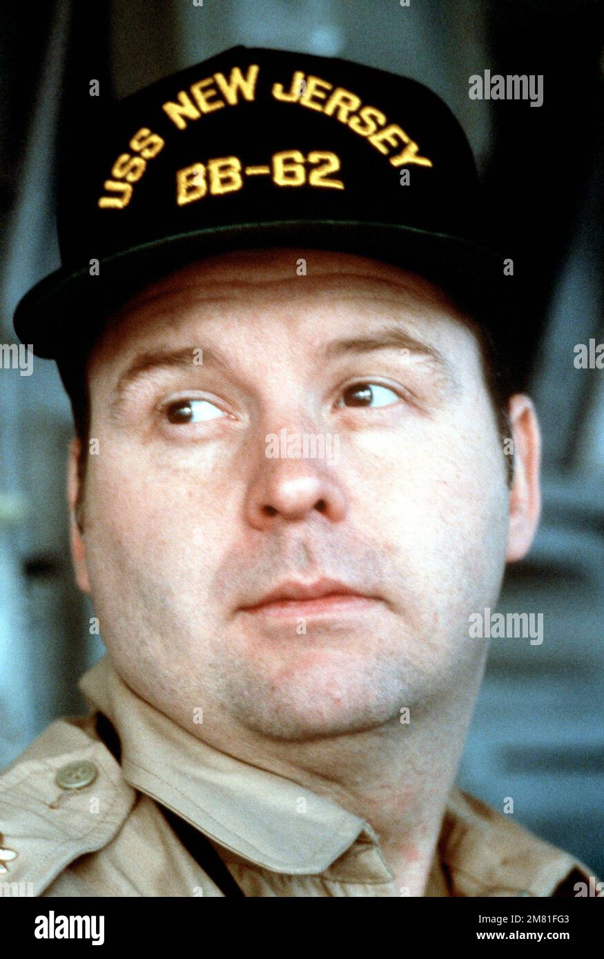 A closeup view of Lieutenant Commander John Baker, executive officer of ...