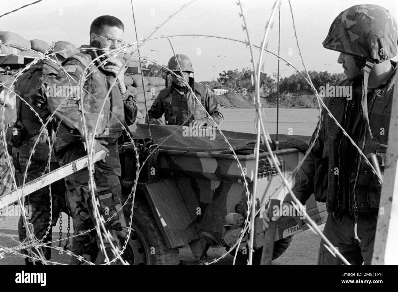 Marines operate communications equipment outside a bunker at Beirut ...