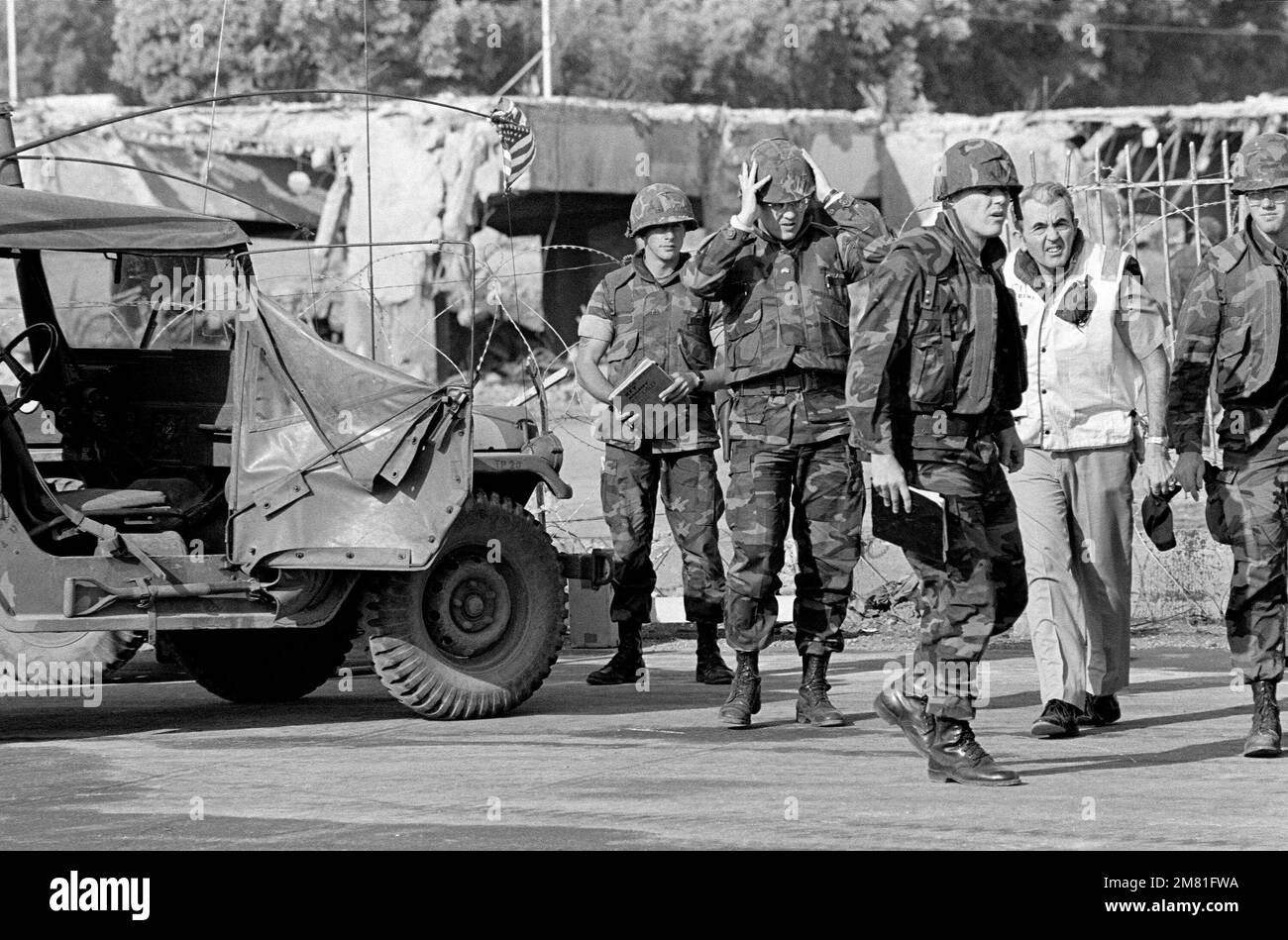Commodore Carl R. Erie visits Marines at Beirut International Airport ...