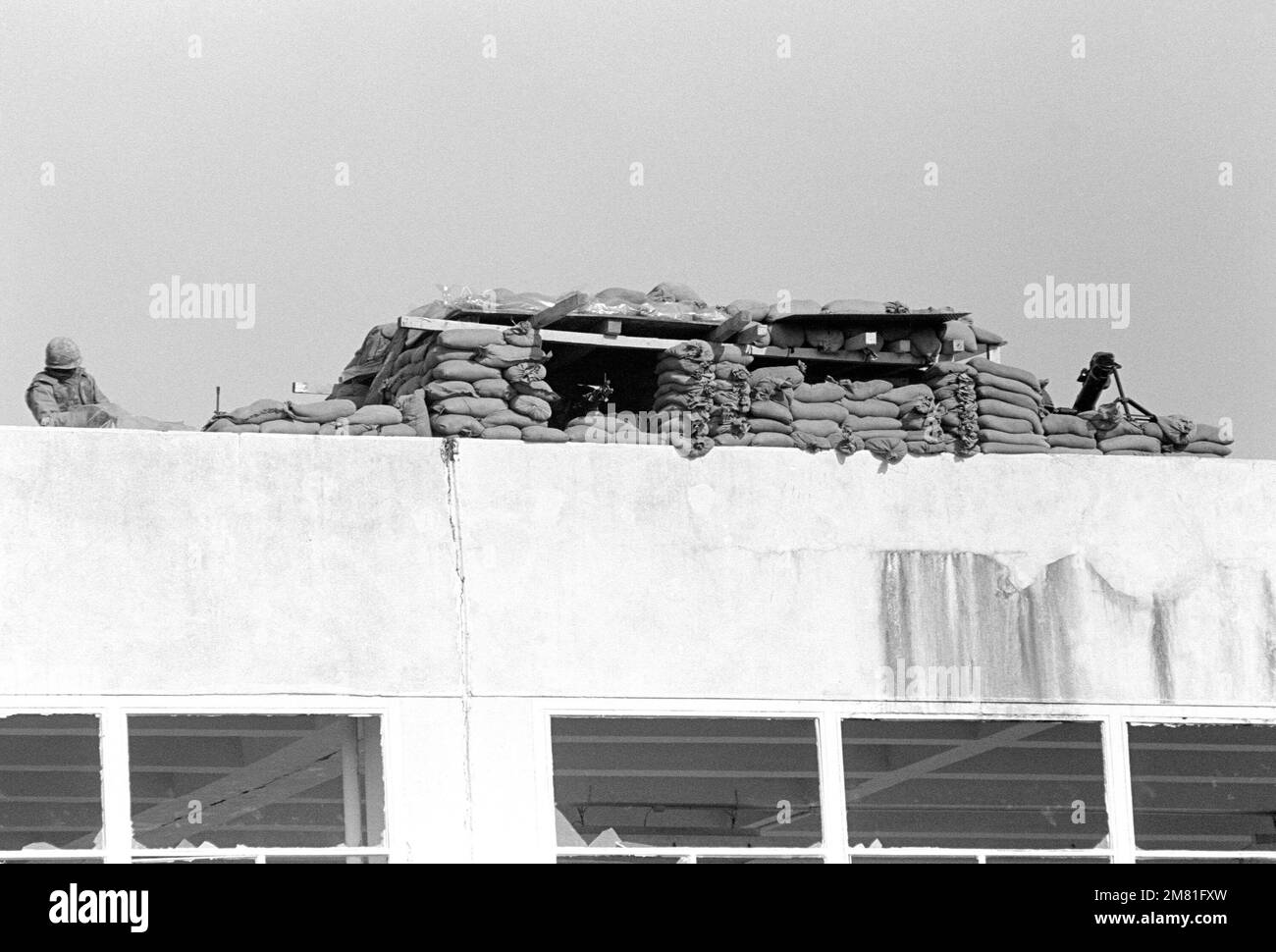 A rooftop bunker in the Marine compound at Beirut International Airport ...
