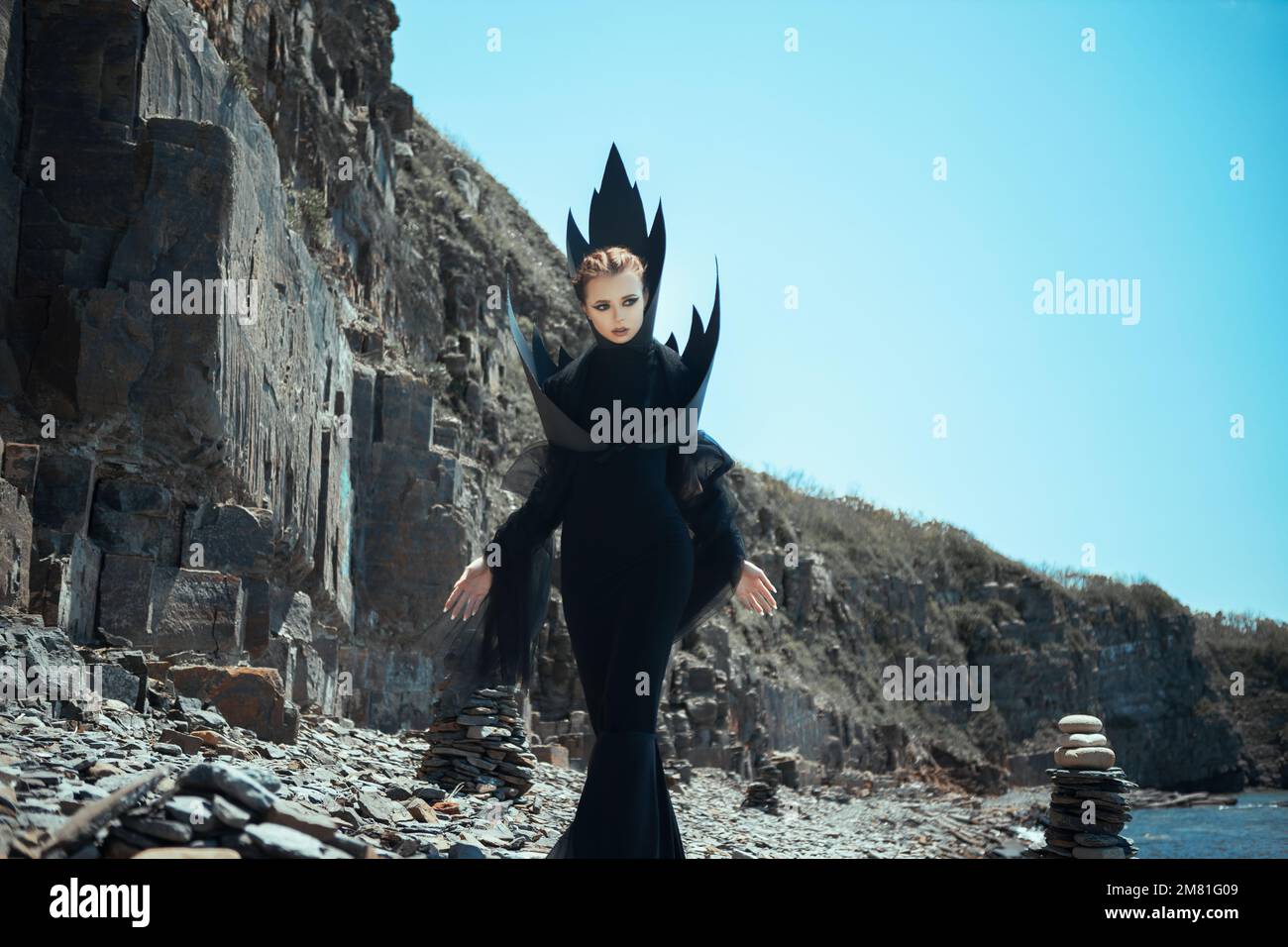 black queen at the coastal cliffs Stock Photo - Alamy