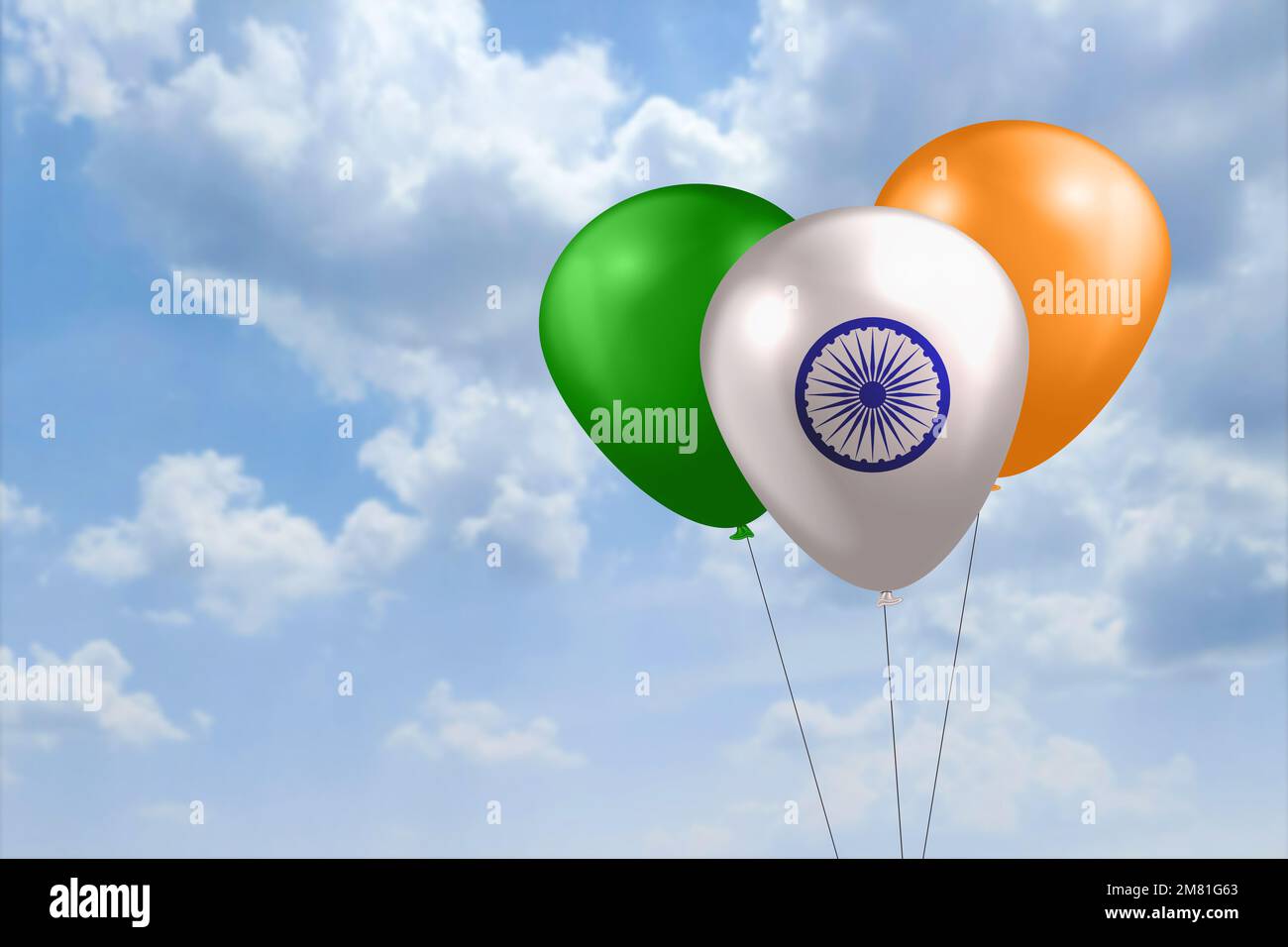 Creative concept of Indian tricolor flag created using balloons ...
