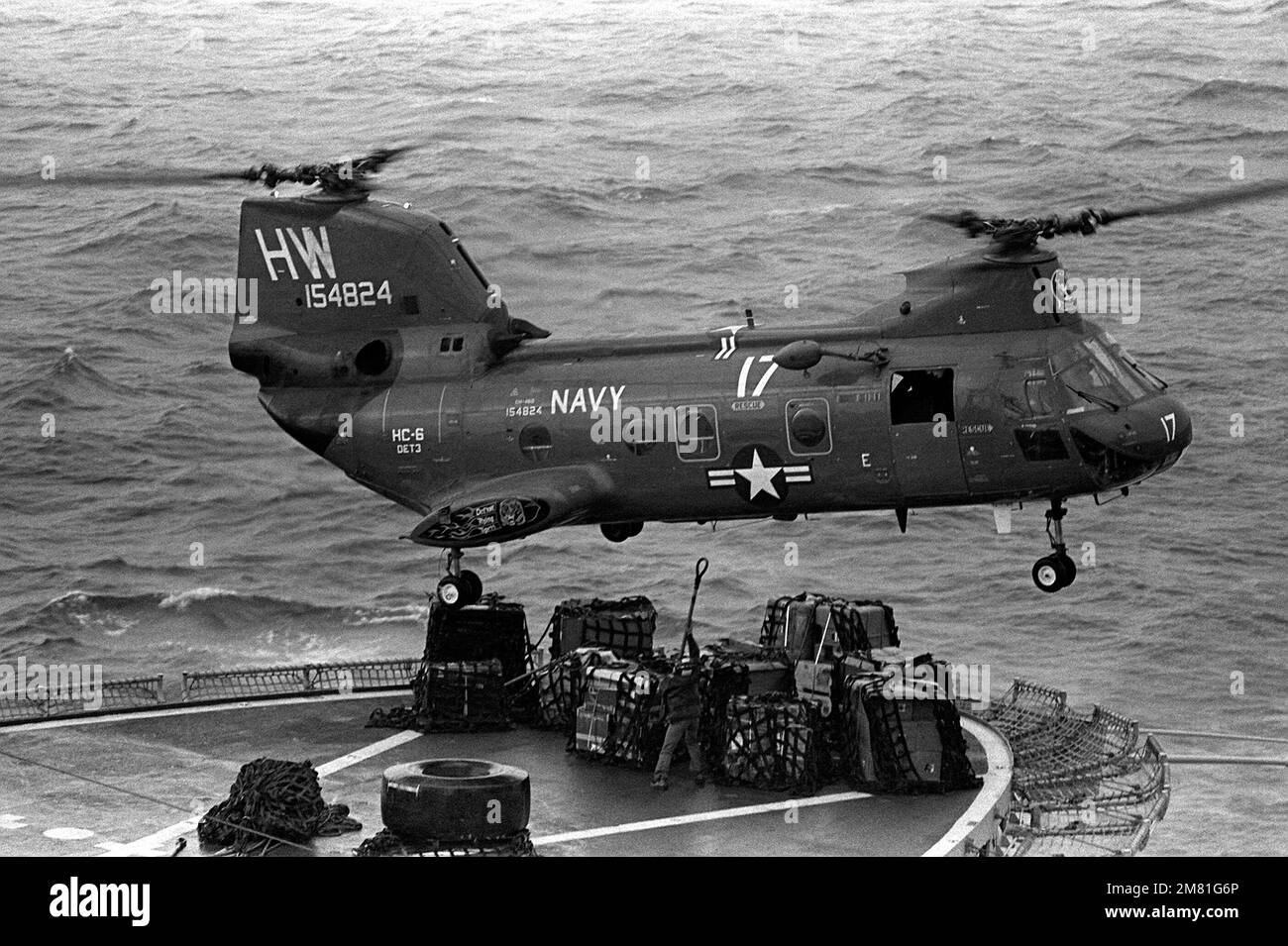 Right side view of a UH-46 Sea Knight helicopter from Helicopter Combat ...