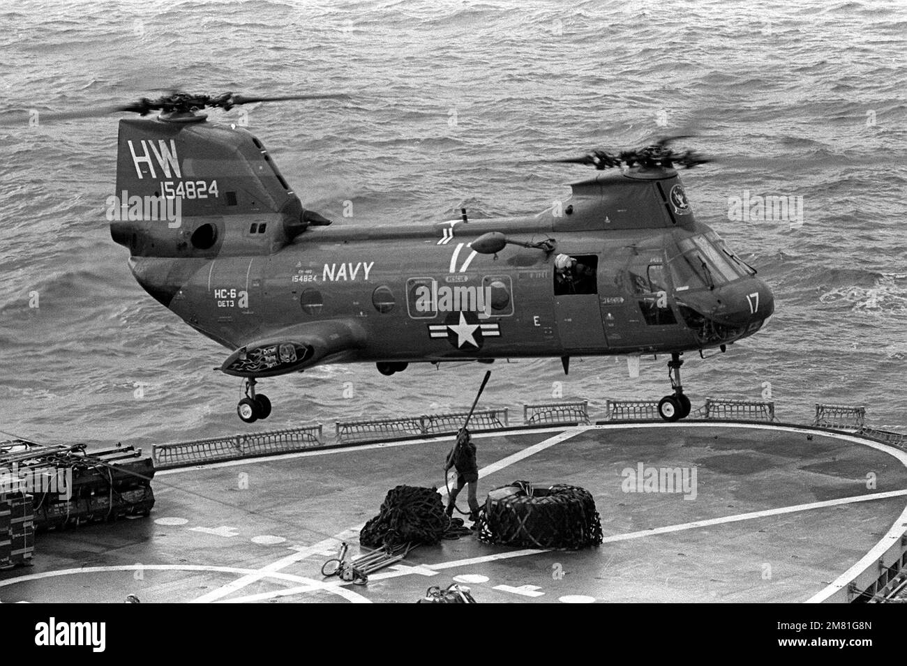 Right side view of a UH-46 Sea Knight helicopter from Helicopter Combat ...