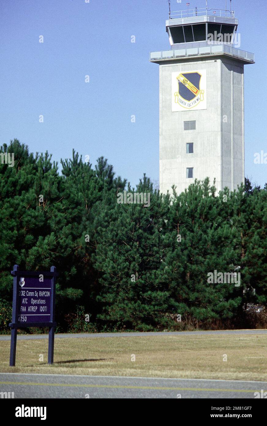 View of the air traffic control tower for the 2012th Communications ...