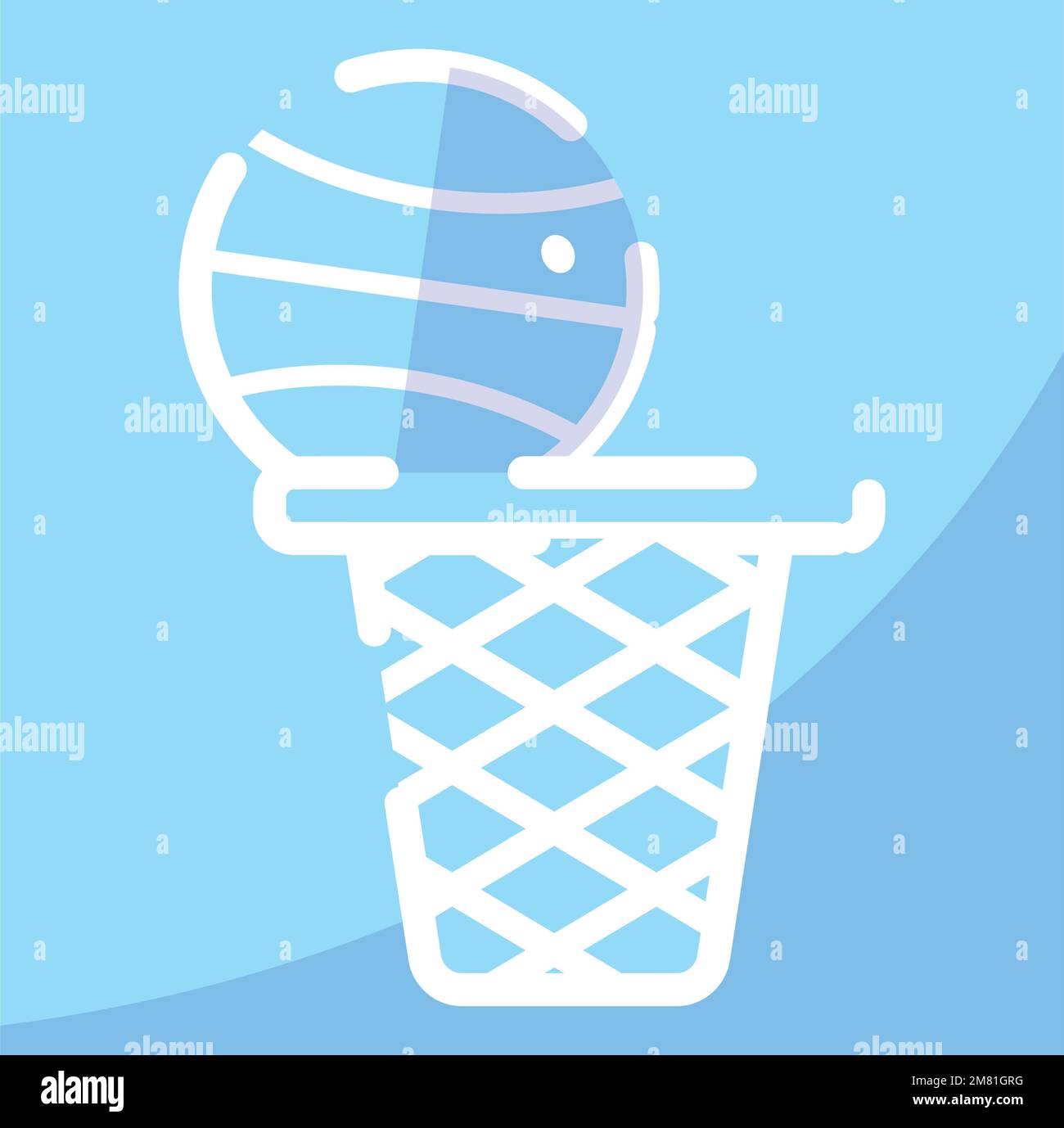 Isolated basketball ball icon on net Vector Stock Vector Image & Art ...