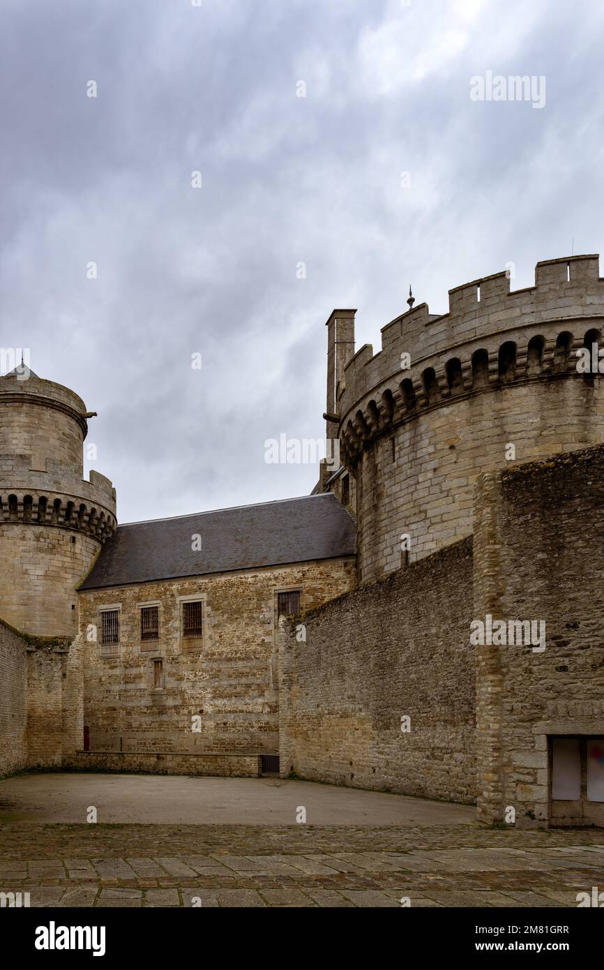 Detail of the medieval castle of the Dukes of Alençon, Normandy, France ...