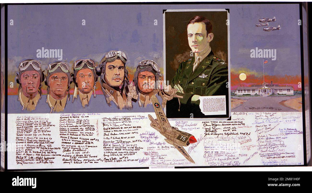 Artwork: "COL. Noel F. Parrish, commanding officer, Tuskegee Army ...