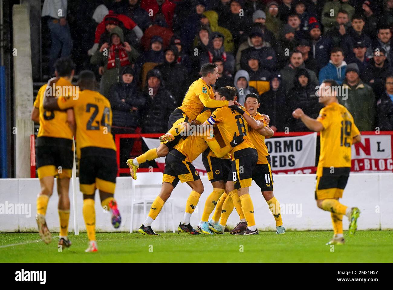 Wolverhampton Wanderers' Raul Jimenez celebrates with his team-mates ...