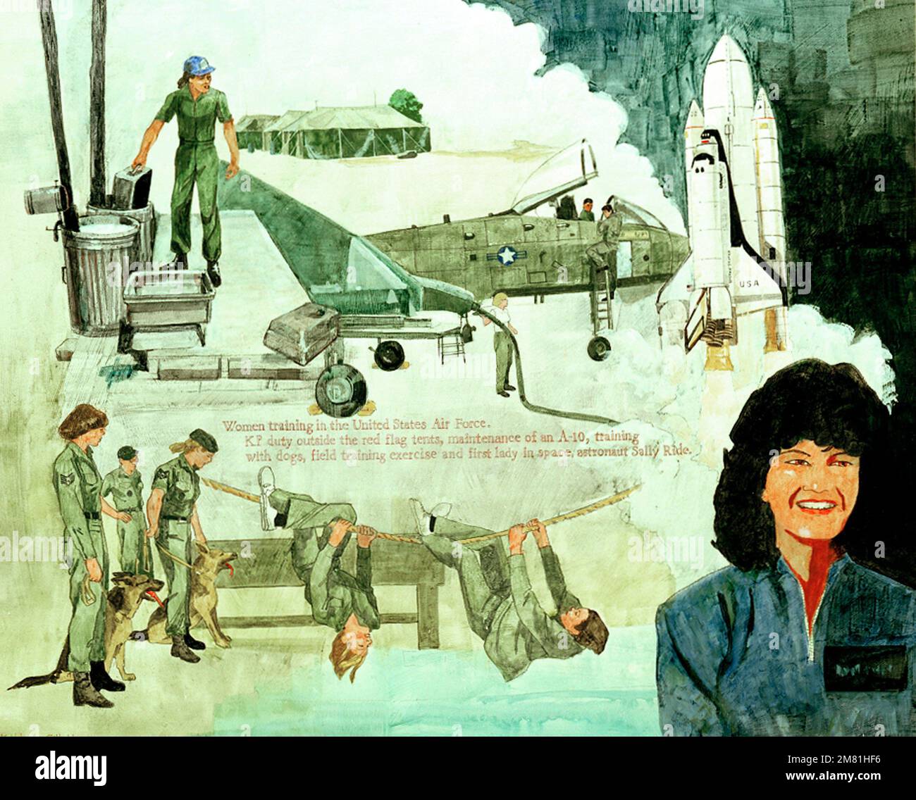 Artwork: "Women in Training, United States Air Force". Artist: Kathleen ...