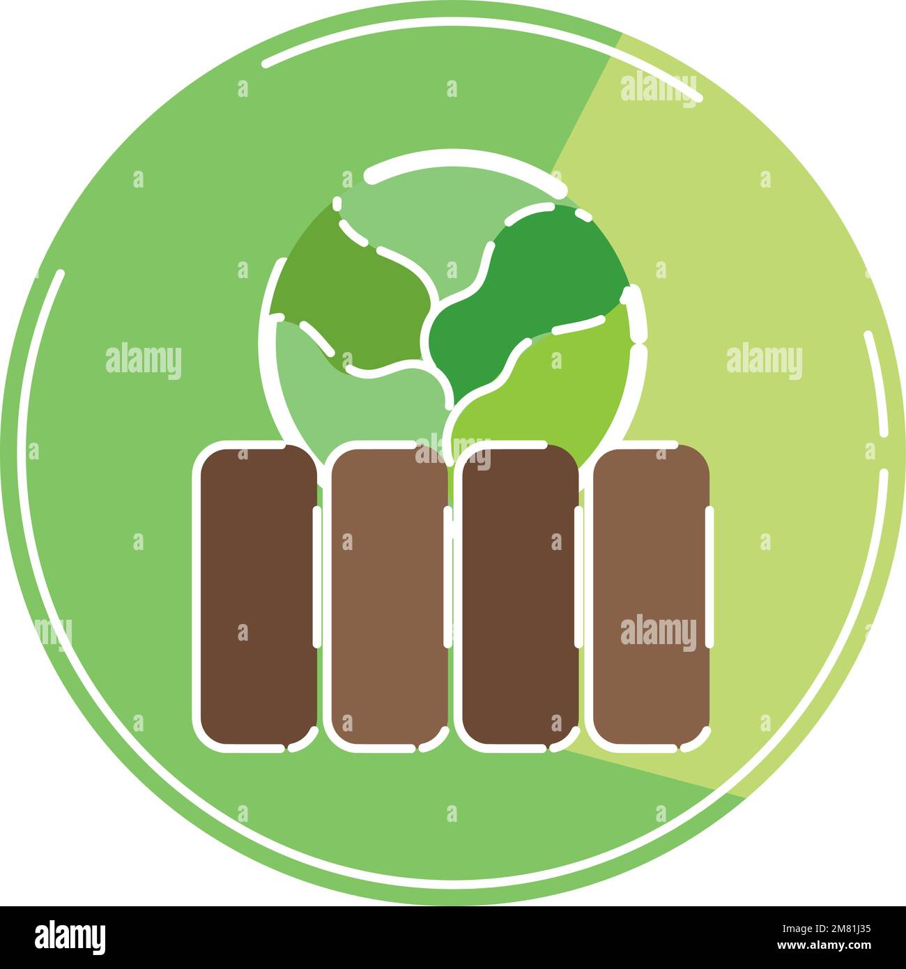 Isolated green earth globe planet icon Flat design Vector Stock Vector ...