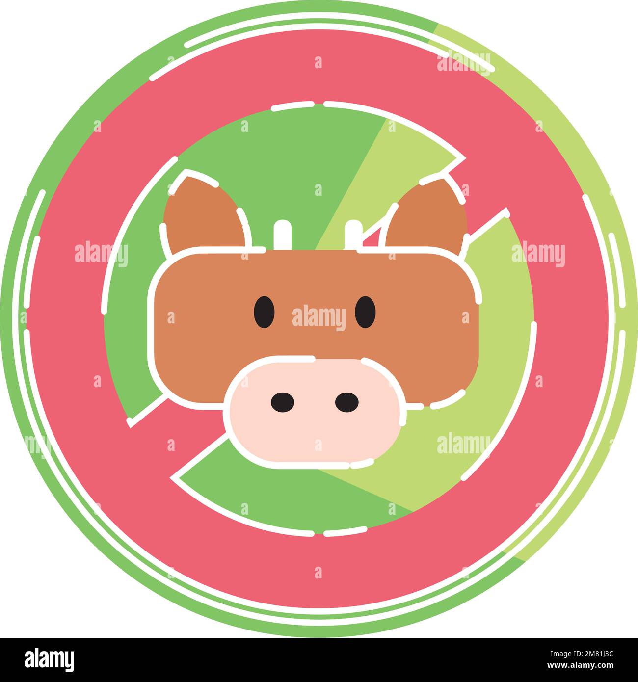 Isolated cow avatar on prohibion signal Vegan lifestyle Vector Stock ...