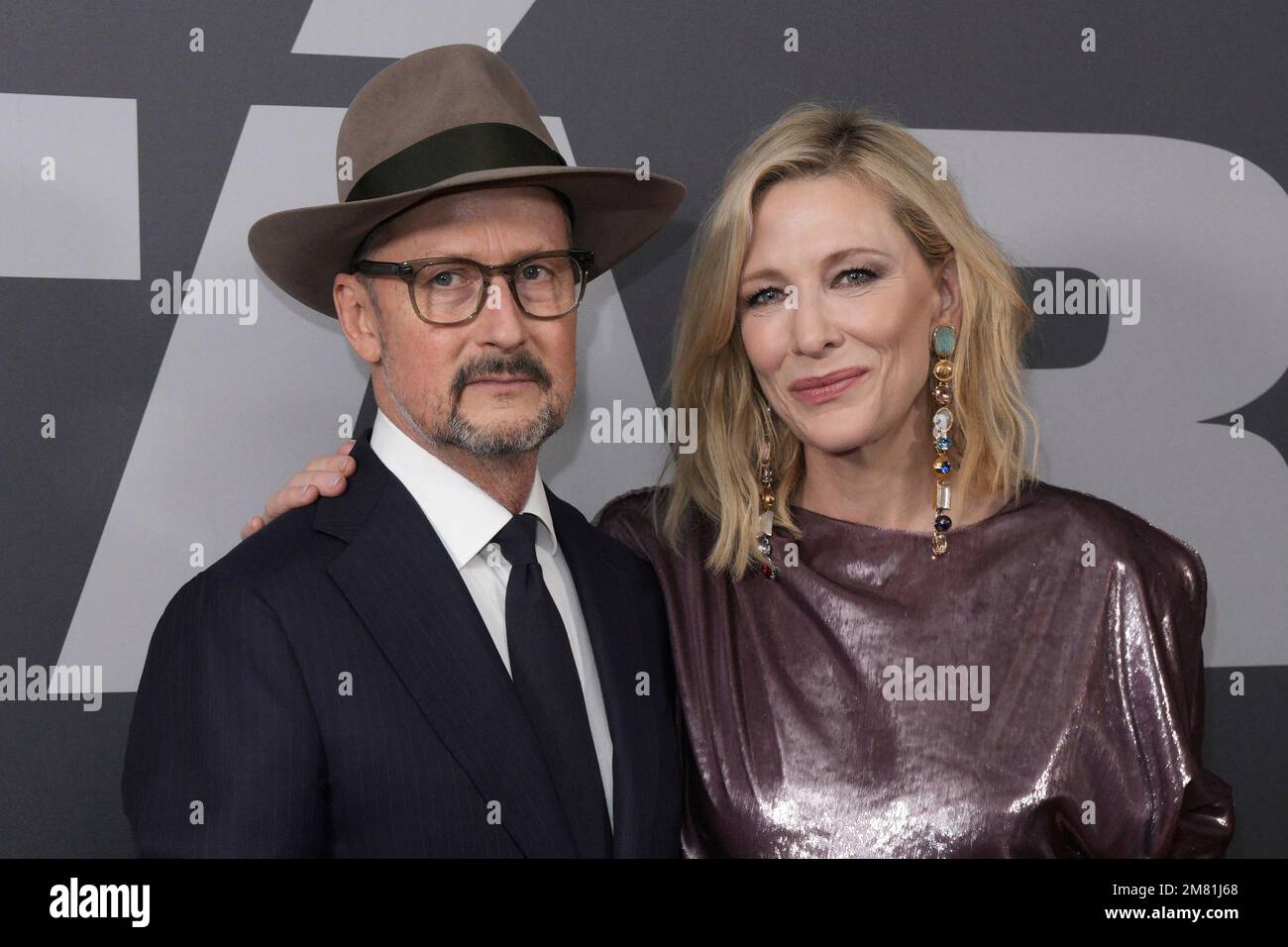 Director Todd Field, left, and Cate Blanchett pose for photographers upon arrival at the ...