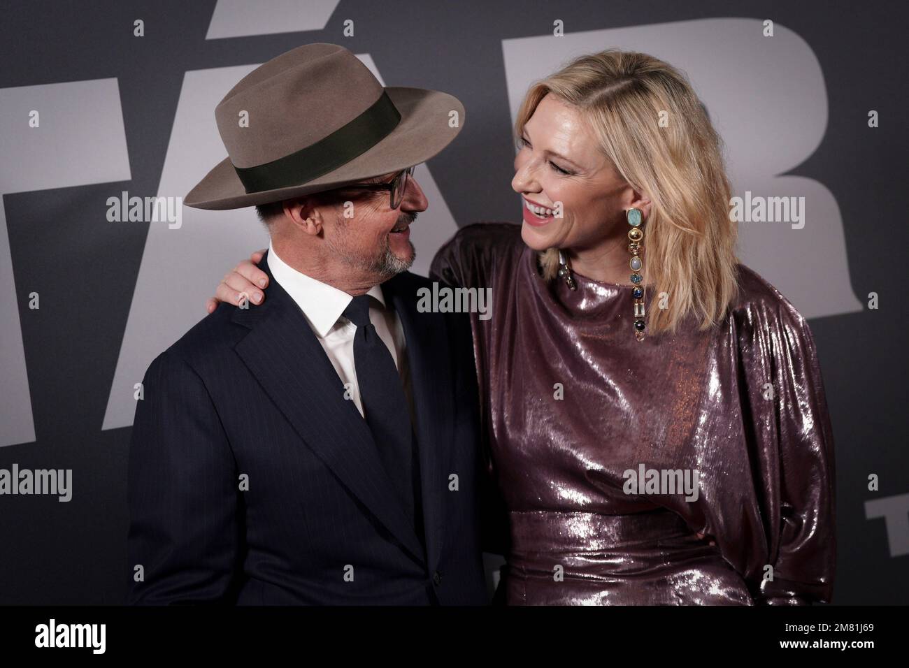 Director Todd Field, left, and Cate Blanchett pose for photographers upon arrival at the ...