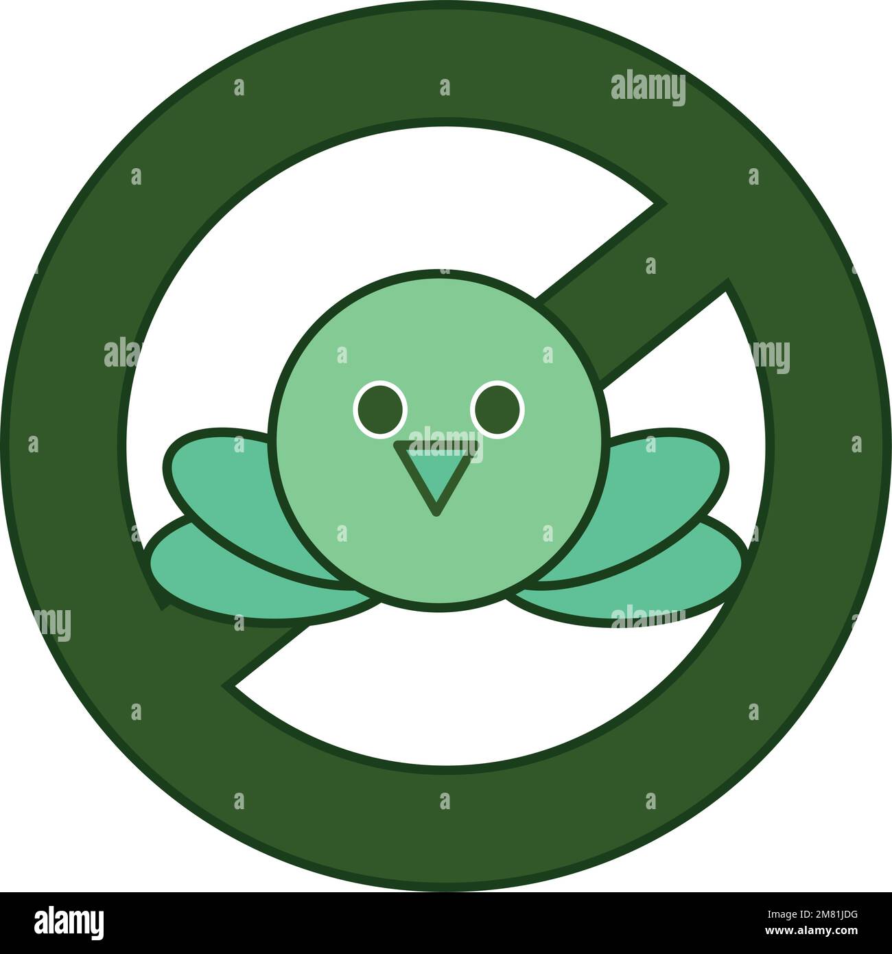 Isolated cute little chicken avatar on prohibion signal Vegan lifestyle ...