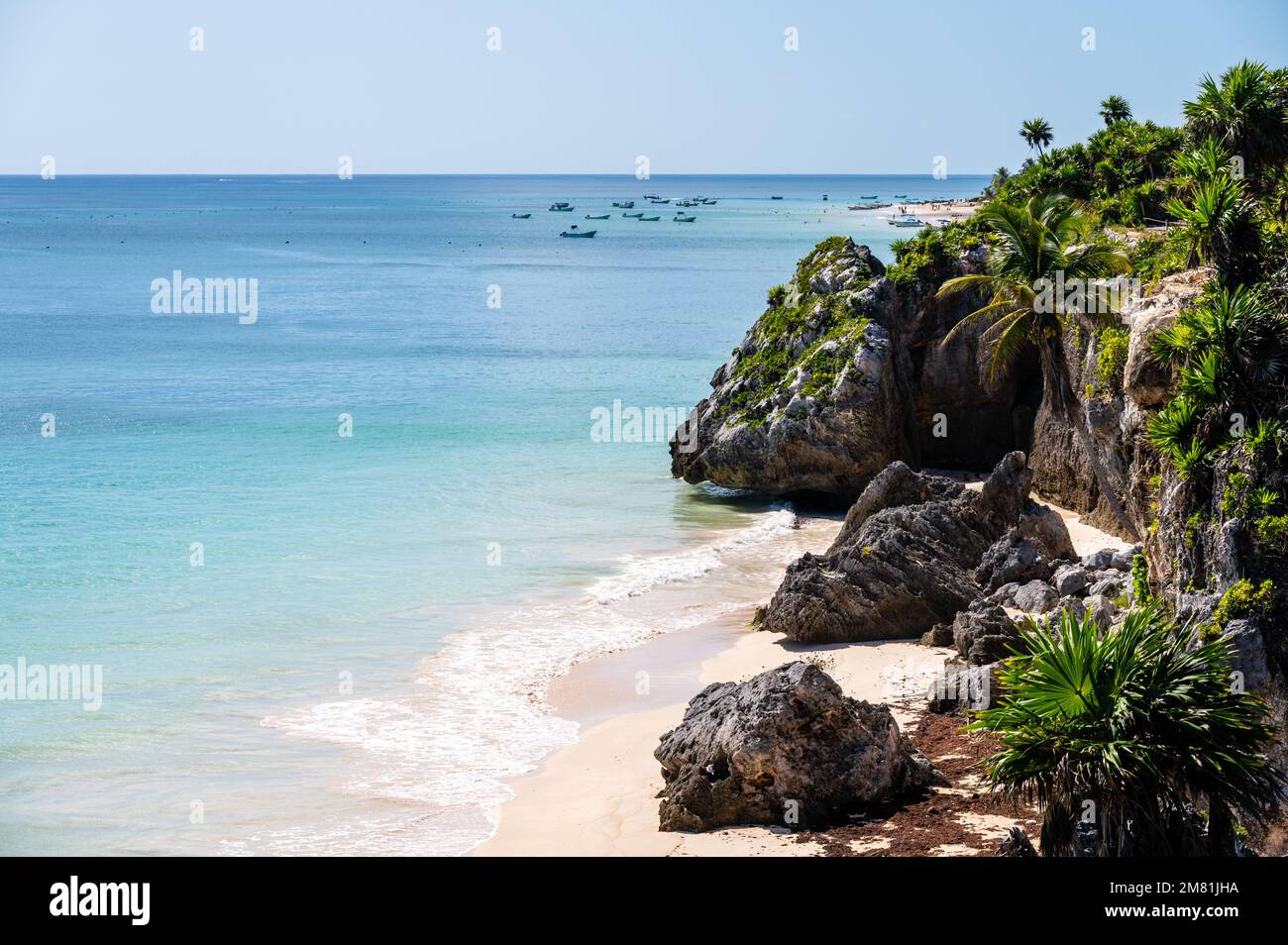 Stunning Caribbean beach near Tulum ruins in Mexico Stock Photo - Alamy