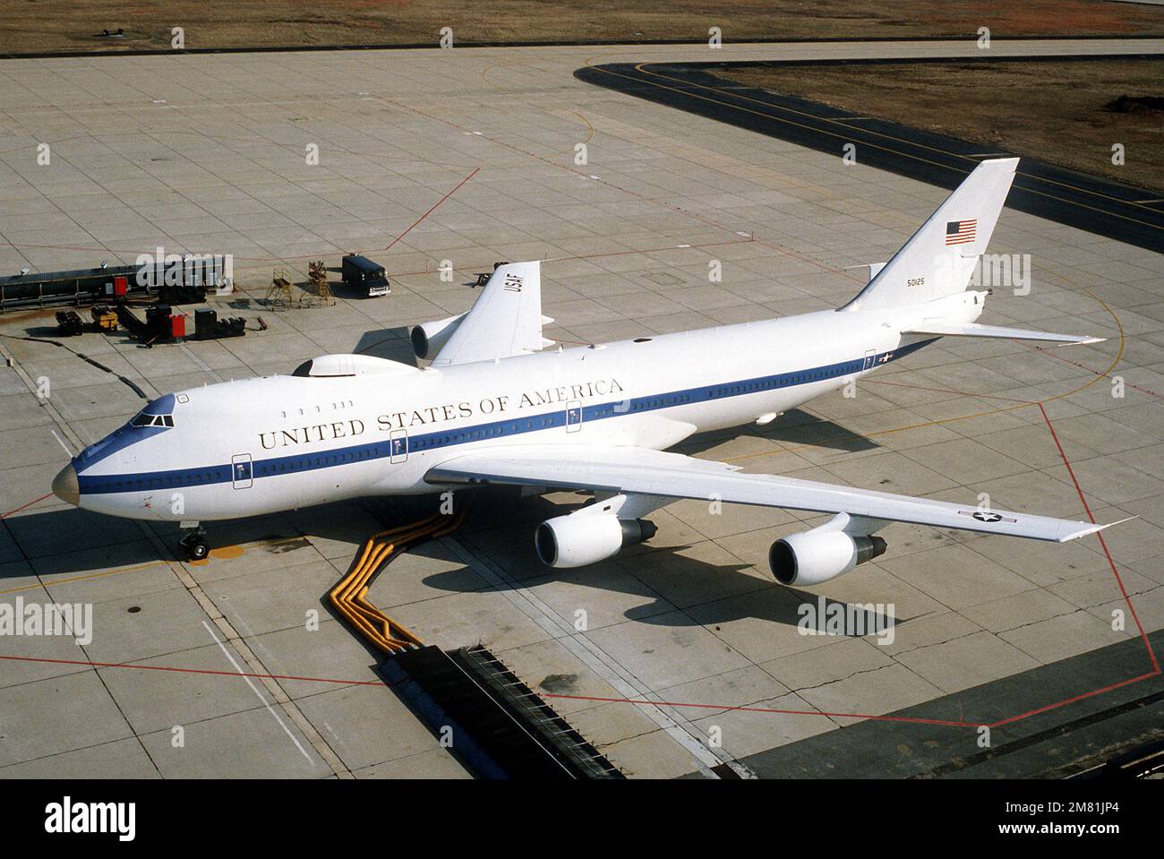A left front view of an E-4B Advanced Airborne Command Post (AABNCP ...