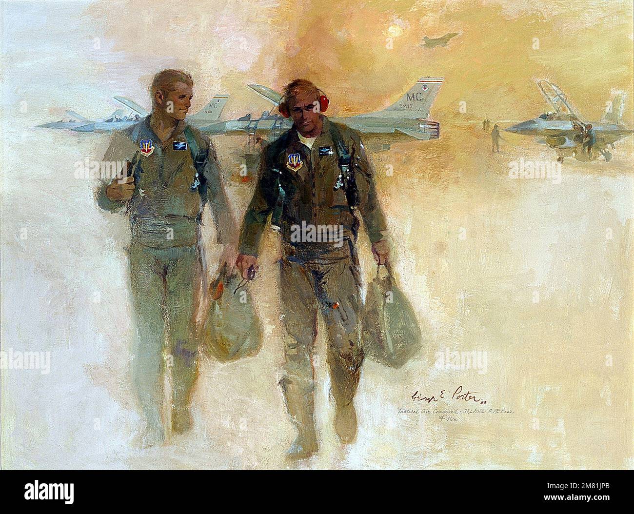 Artwork: "F-16 Fightline (TAC), MacDill AFB, Florida". Artist: George ...