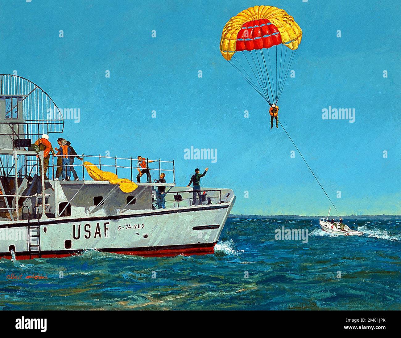 Artwork: "Water Survival on Biscayne Bay". Artist: Albert Michini ...