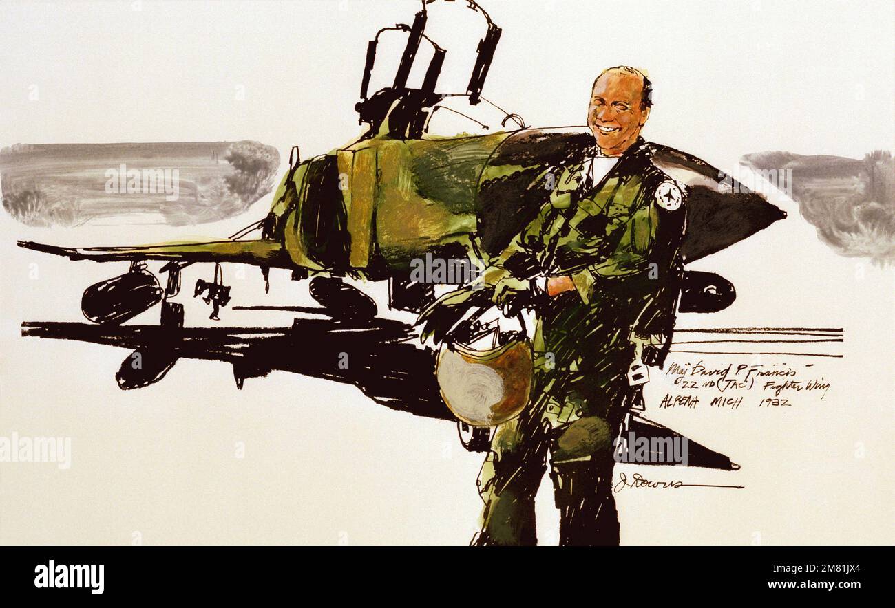 Artwork: "122 (TAC) Fighter Wing, Alpena, Mich-1982" Artist: John Downs ...